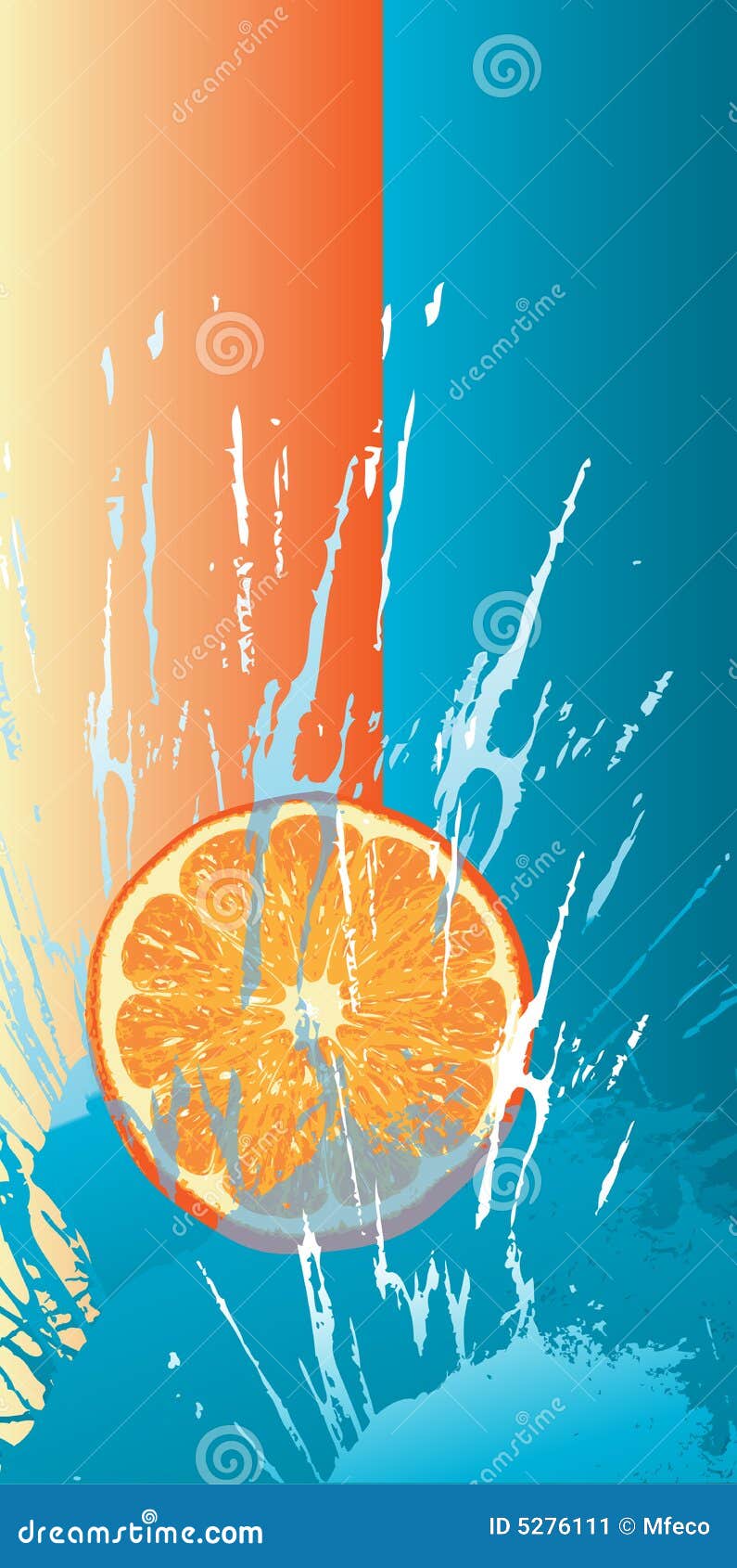 Orange slice falling down stock vector. Illustration of drop - 5276111