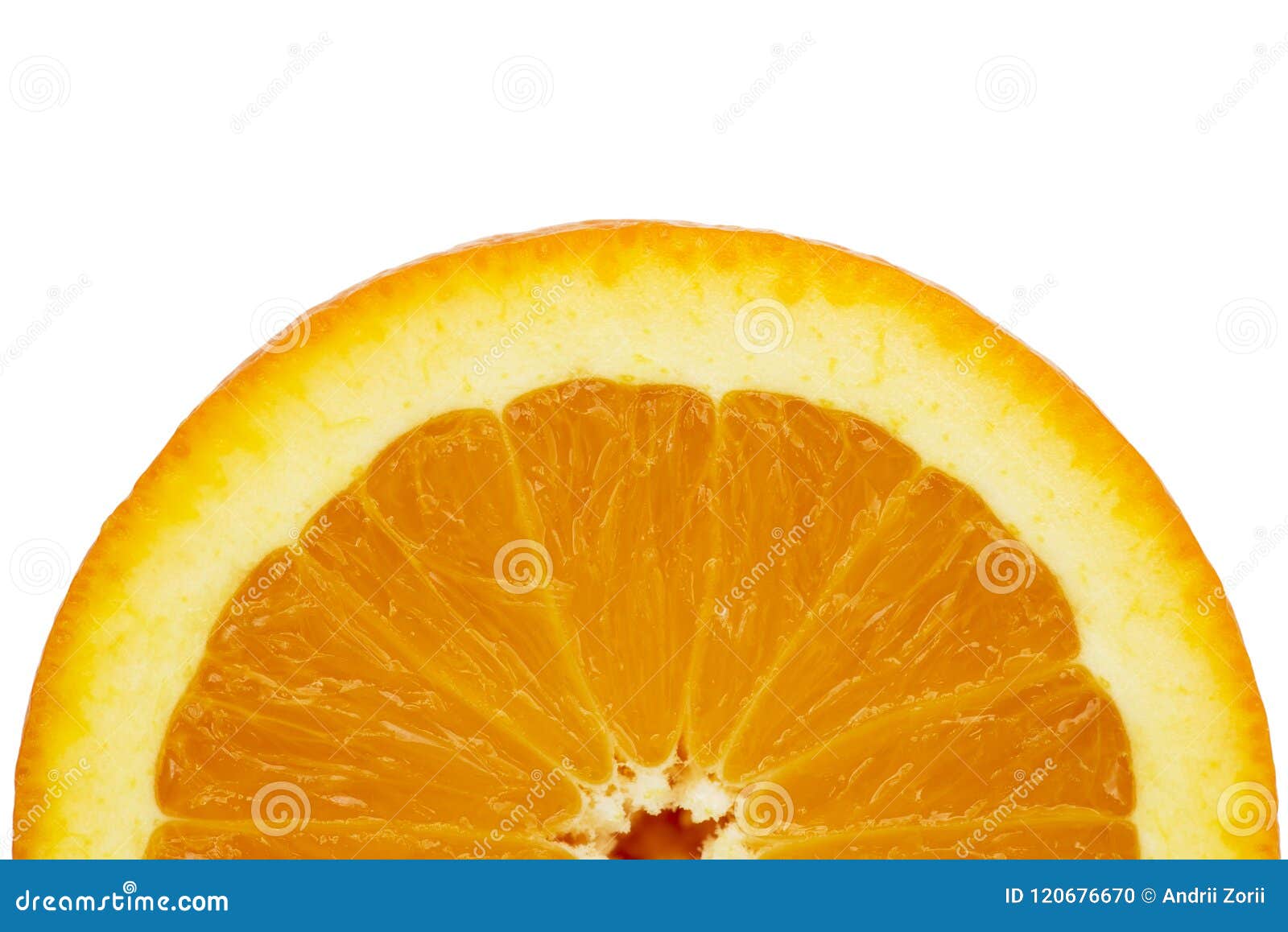 Orange Slice Half on a White Background Stock Photo - Image of object ...