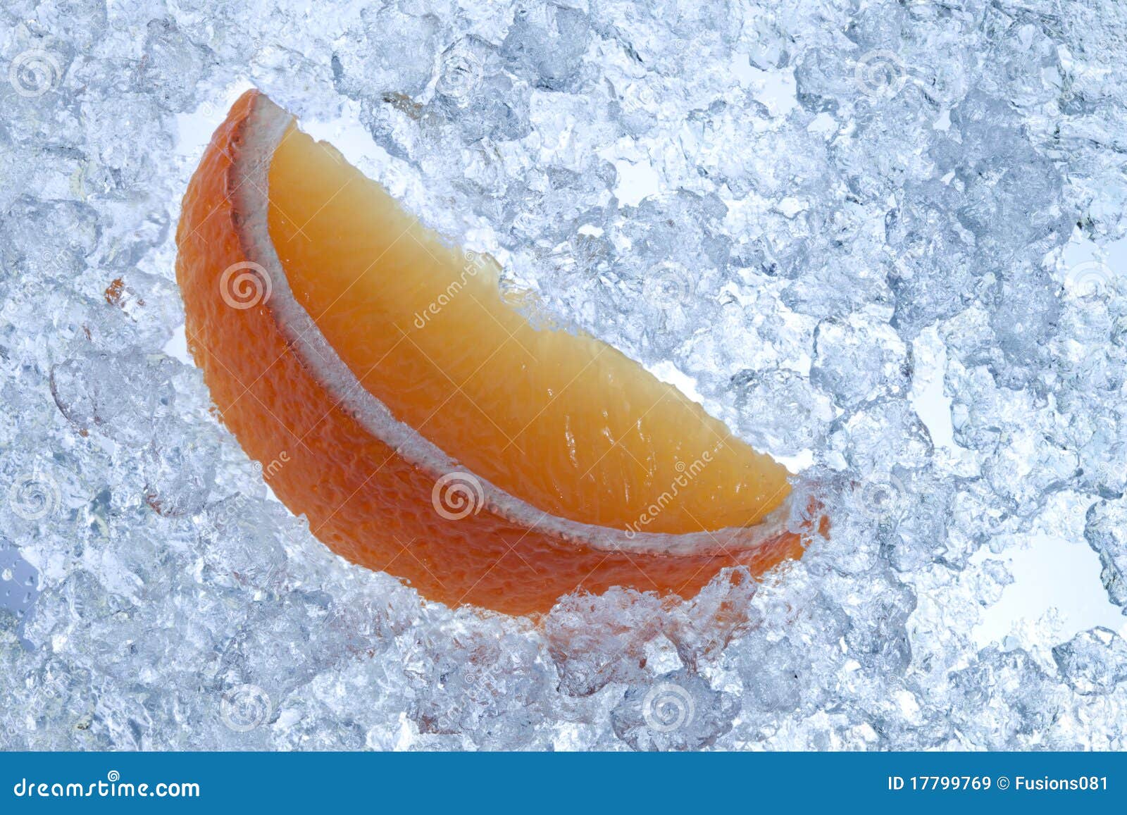 Orange slice in ice stock image. Image of freshness, glass - 17799769