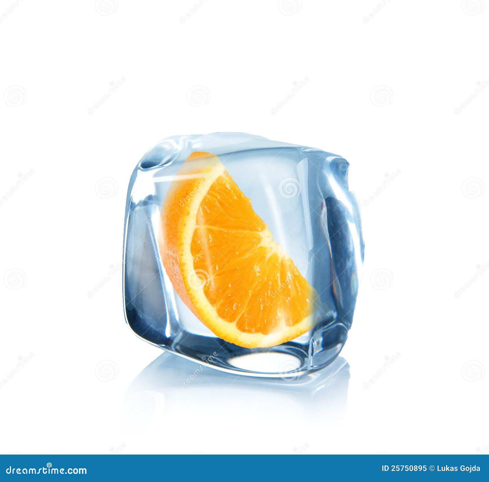 Orange Slice In Ice Cube Royalty Free Stock Photo - Image: 25750895