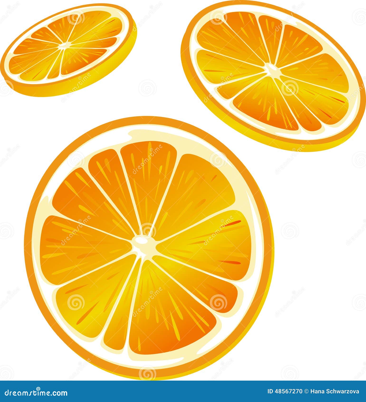 Orange Slice Illustration - Isolated on White Stock Vector ...