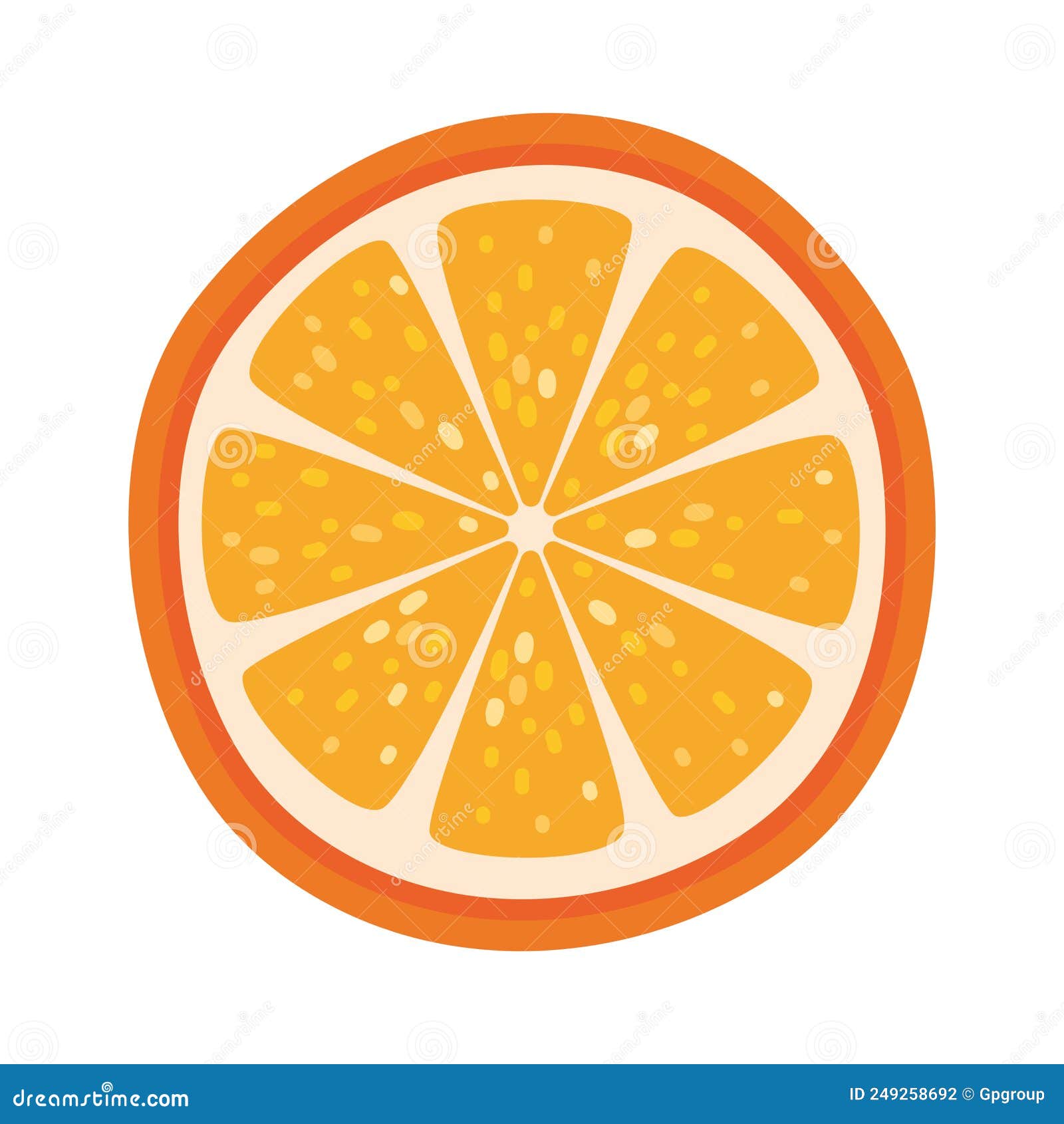 Orange slice illustration stock vector. Illustration of juice - 249258692