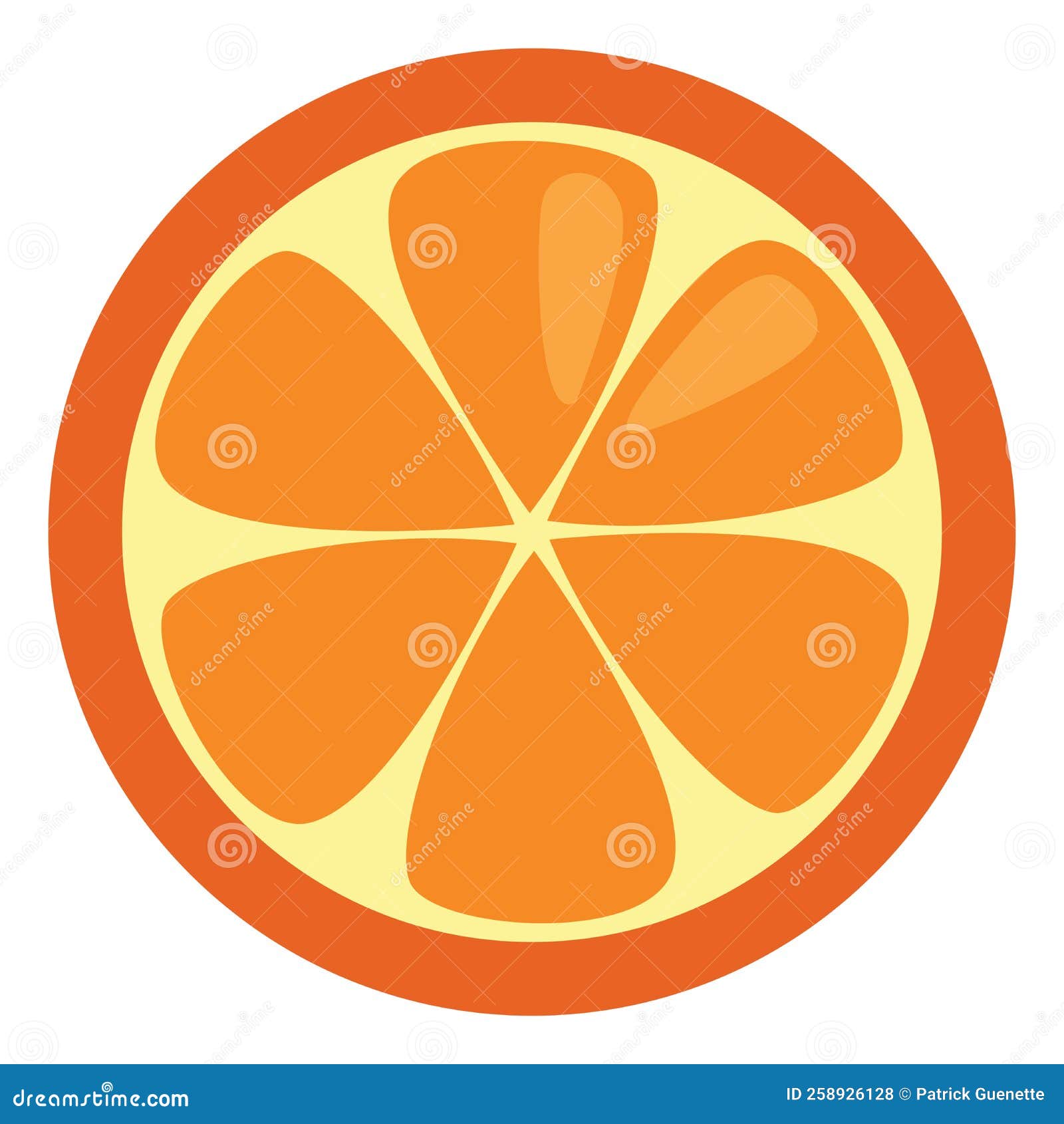 Orange slice, icon stock vector. Illustration of yellow - 258926128