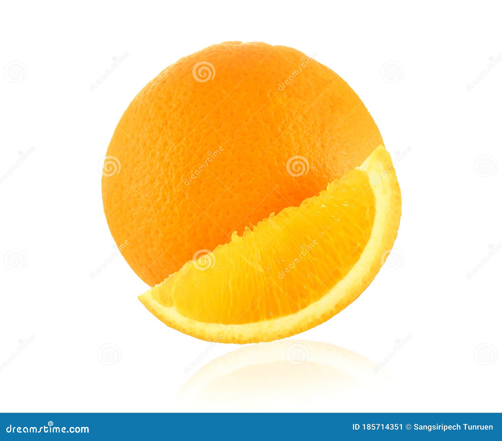 Orange Slice Isolated on White Stock Image - Image of fruit, healthy ...
