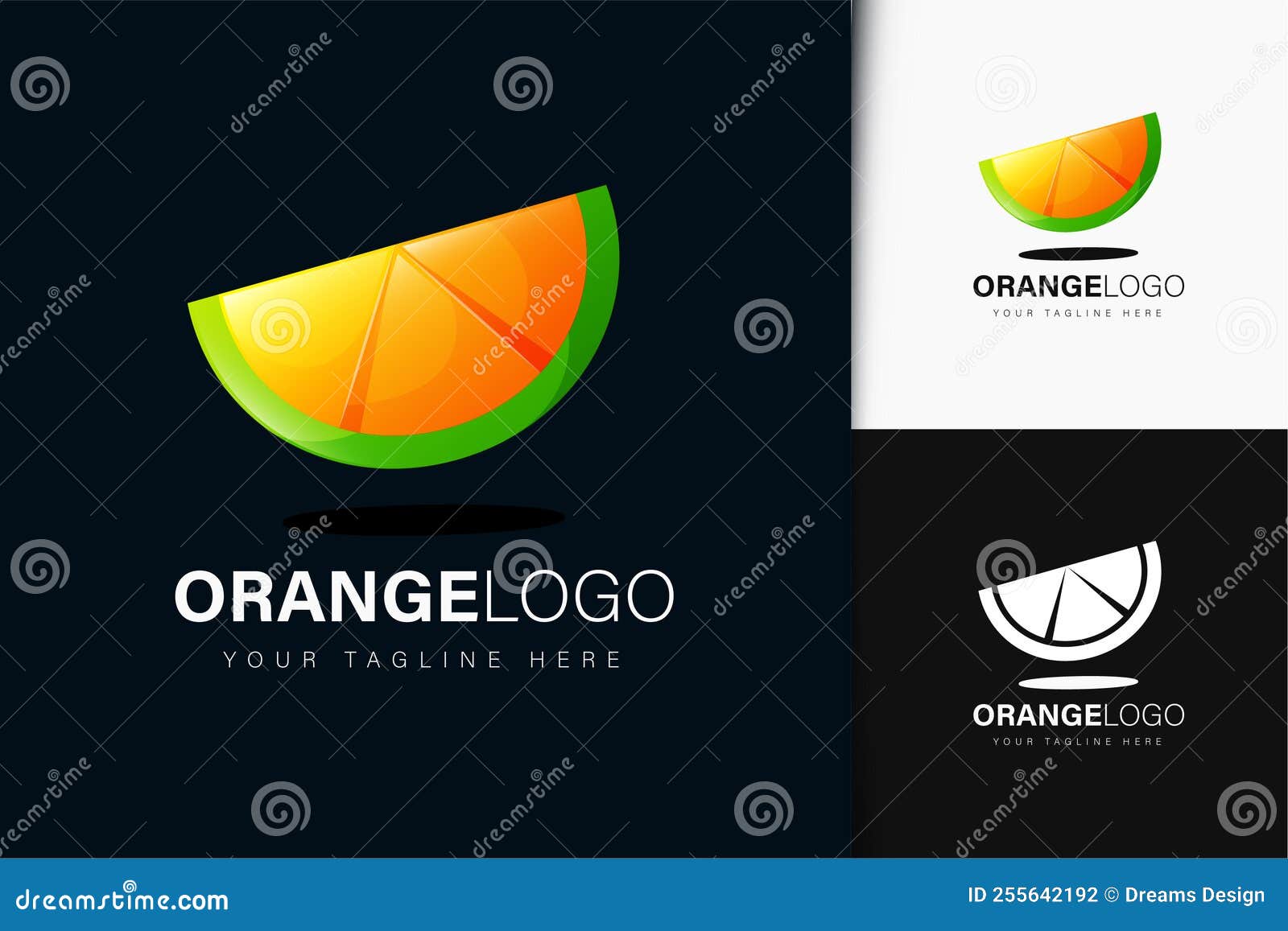 Orange Slice Logo Design with Gradient Stock Vector - Illustration of ...