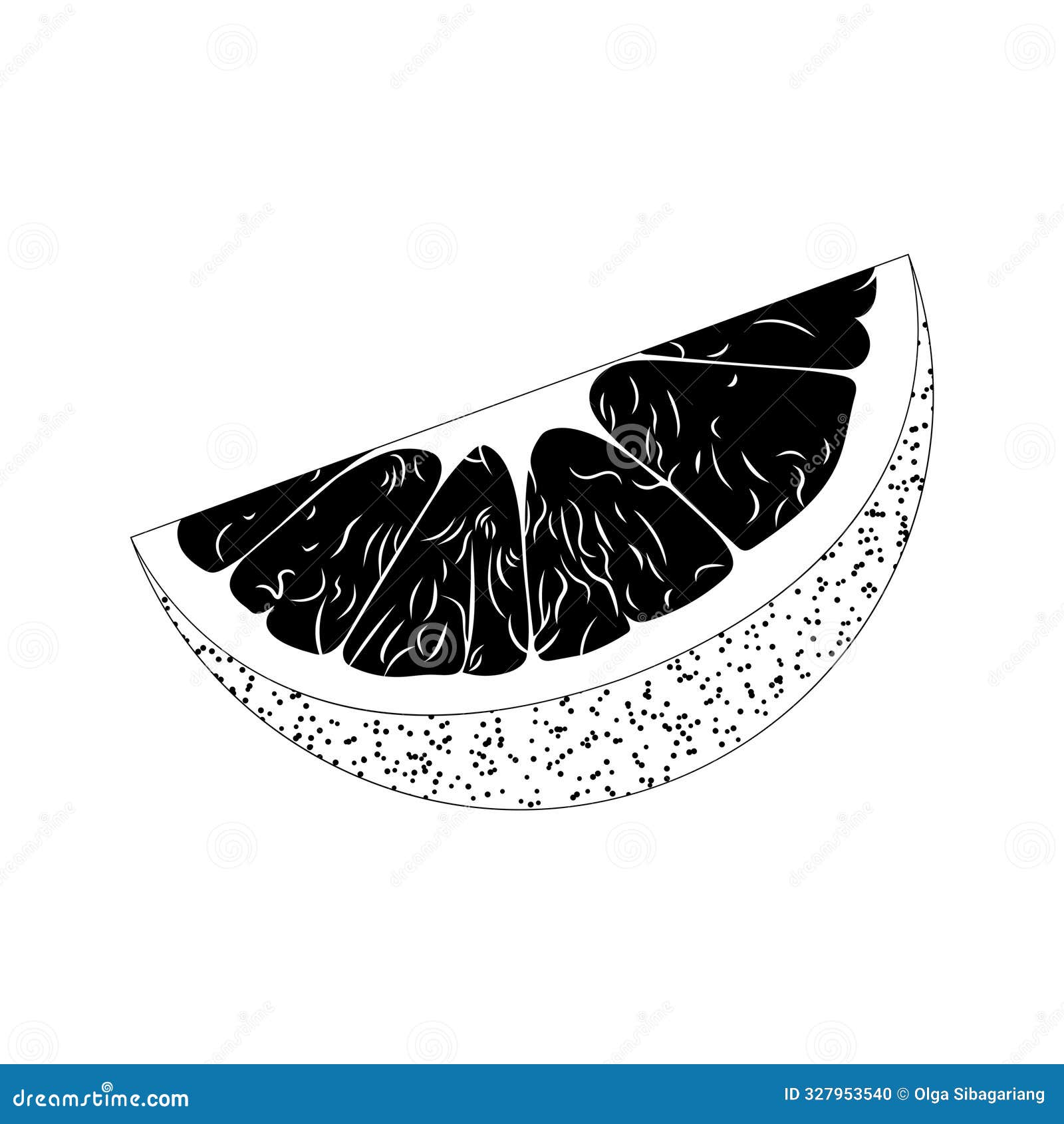 Orange Slice Outline with Textured Skin Stock Photo - Image of white ...