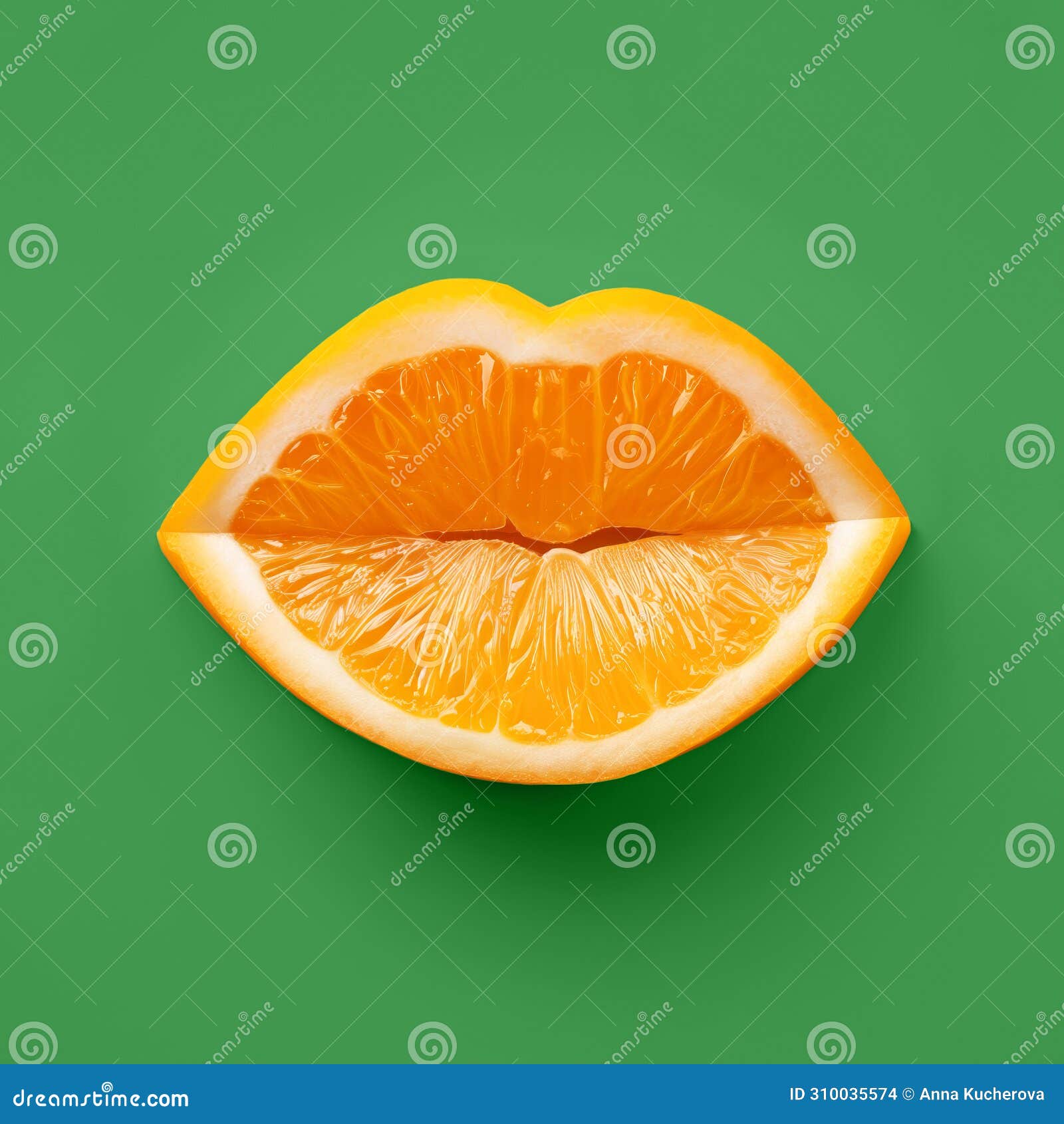 Orange Slice Shaped Like Lips Stock Illustration - Illustration of ...