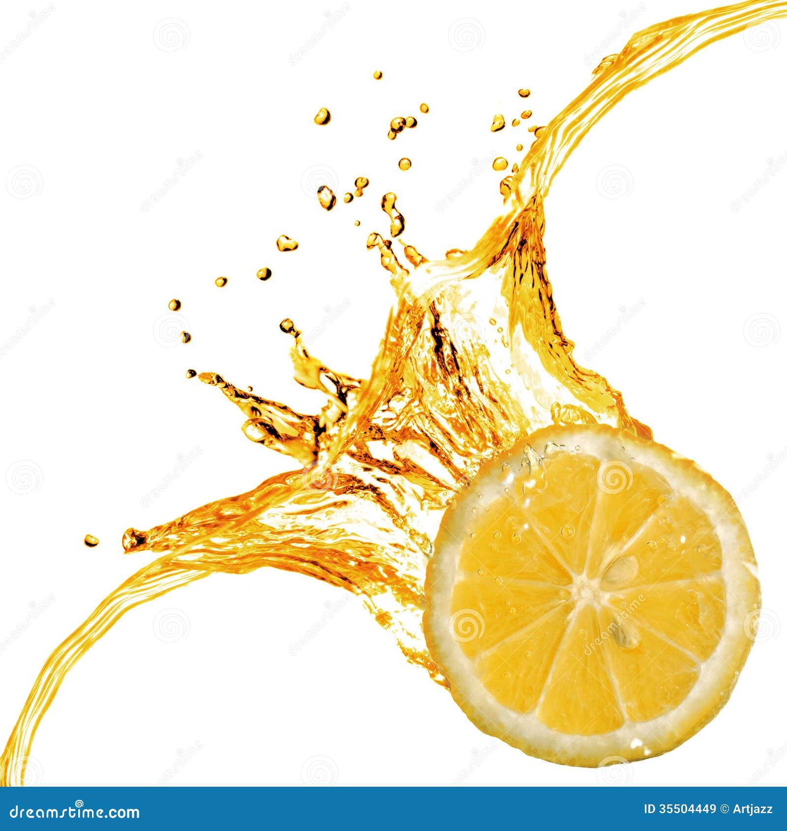 Orange Slice and Splash of Juice Stock Image - Image of color, liquid ...