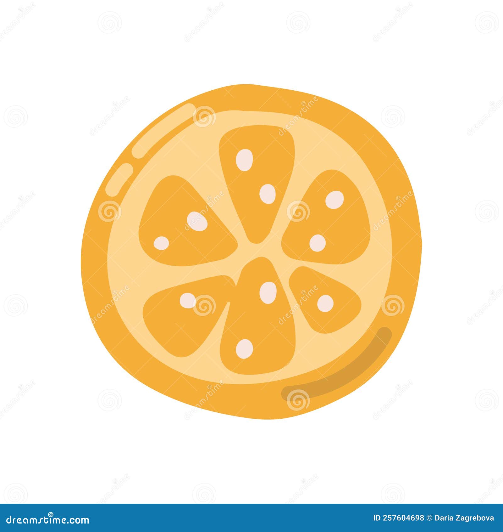 Orange Slice, Vector Flat Illustration on White Background Stock Vector ...