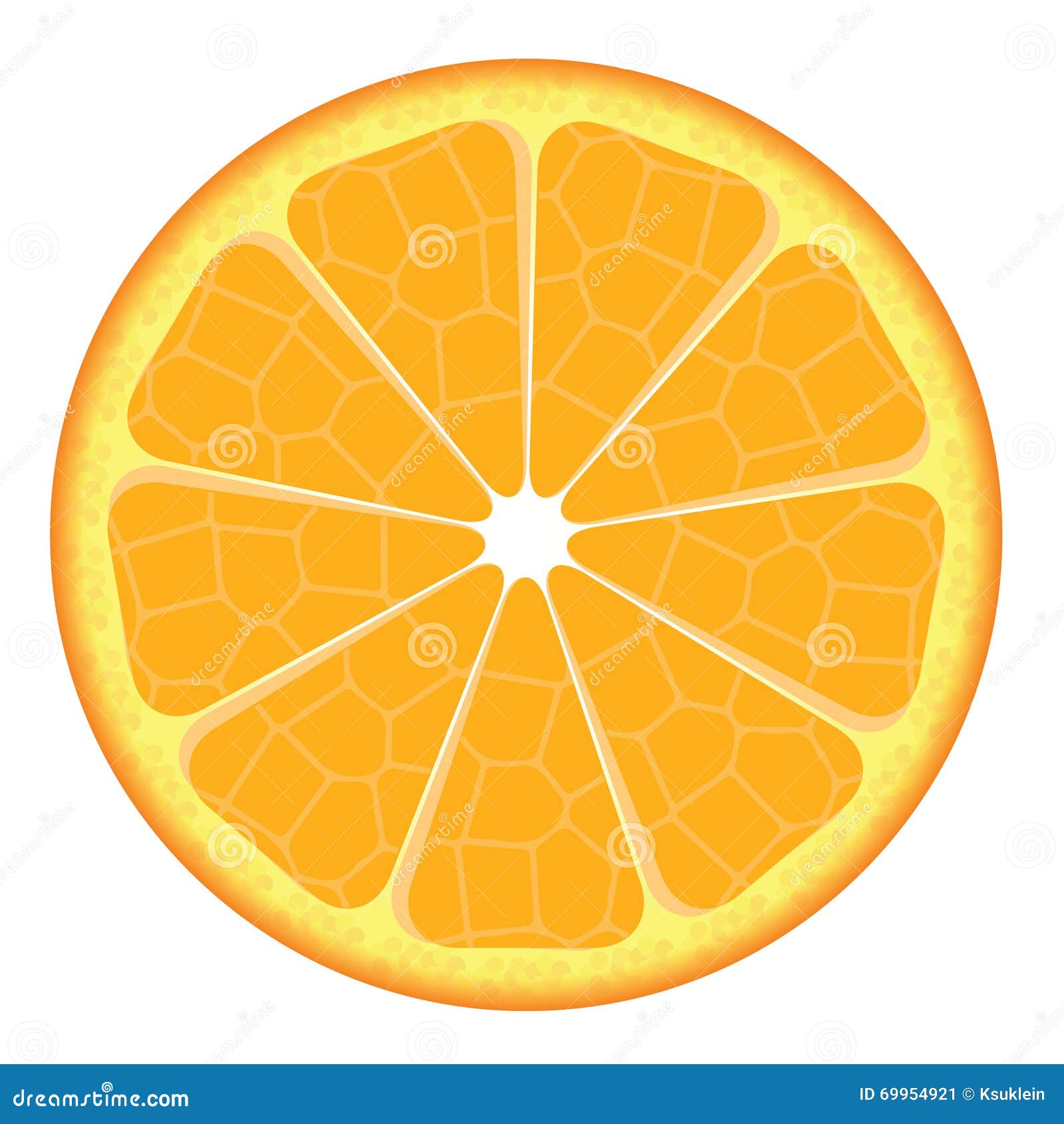 Orange Slice on White Background Stock Vector - Illustration of element ...