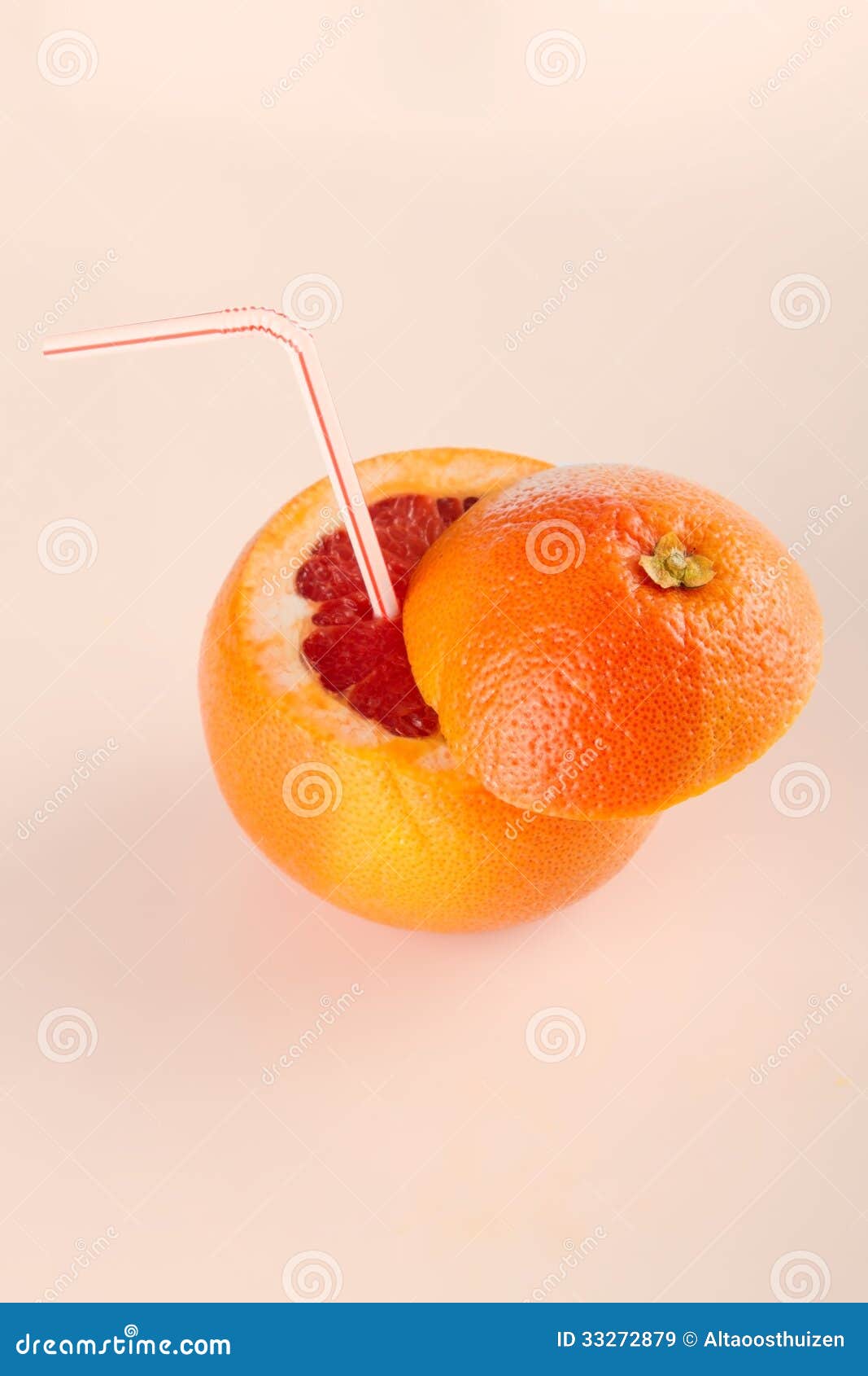 Orange Sliced Open with Straw To Drink Stock Image - Image of delicious ...