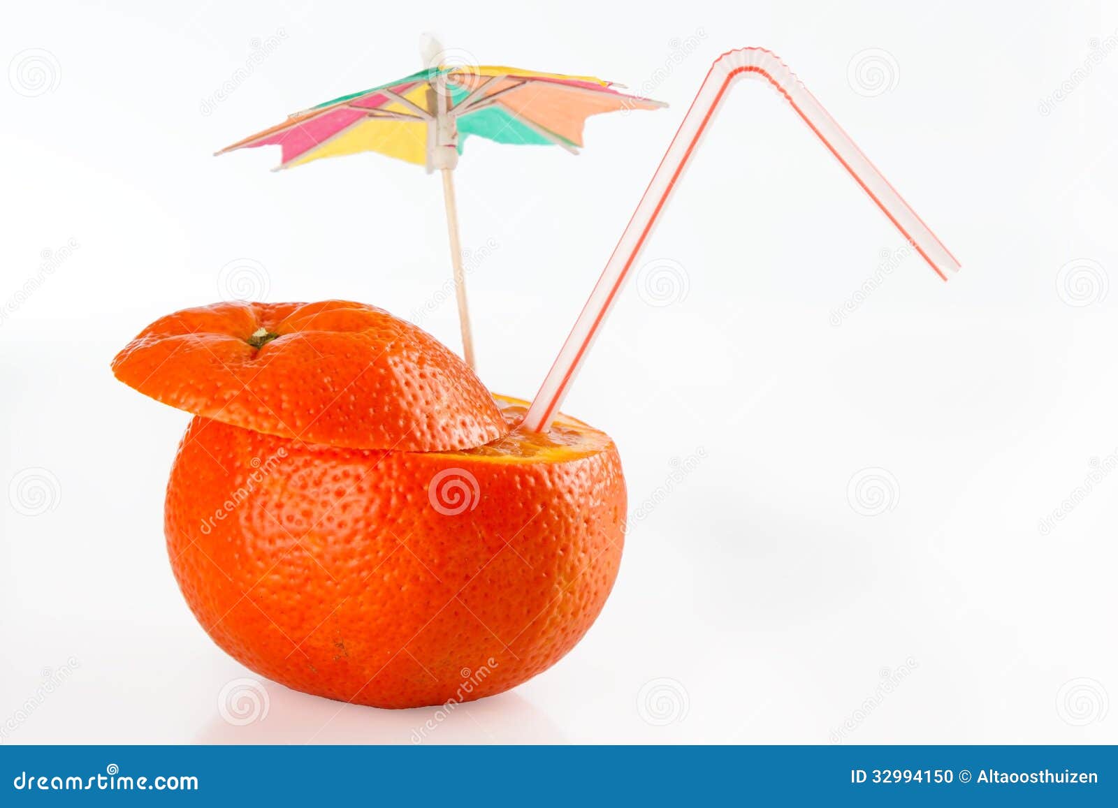 Orange Sliced Open with Straw To Drink Stock Photo - Image of delicious ...
