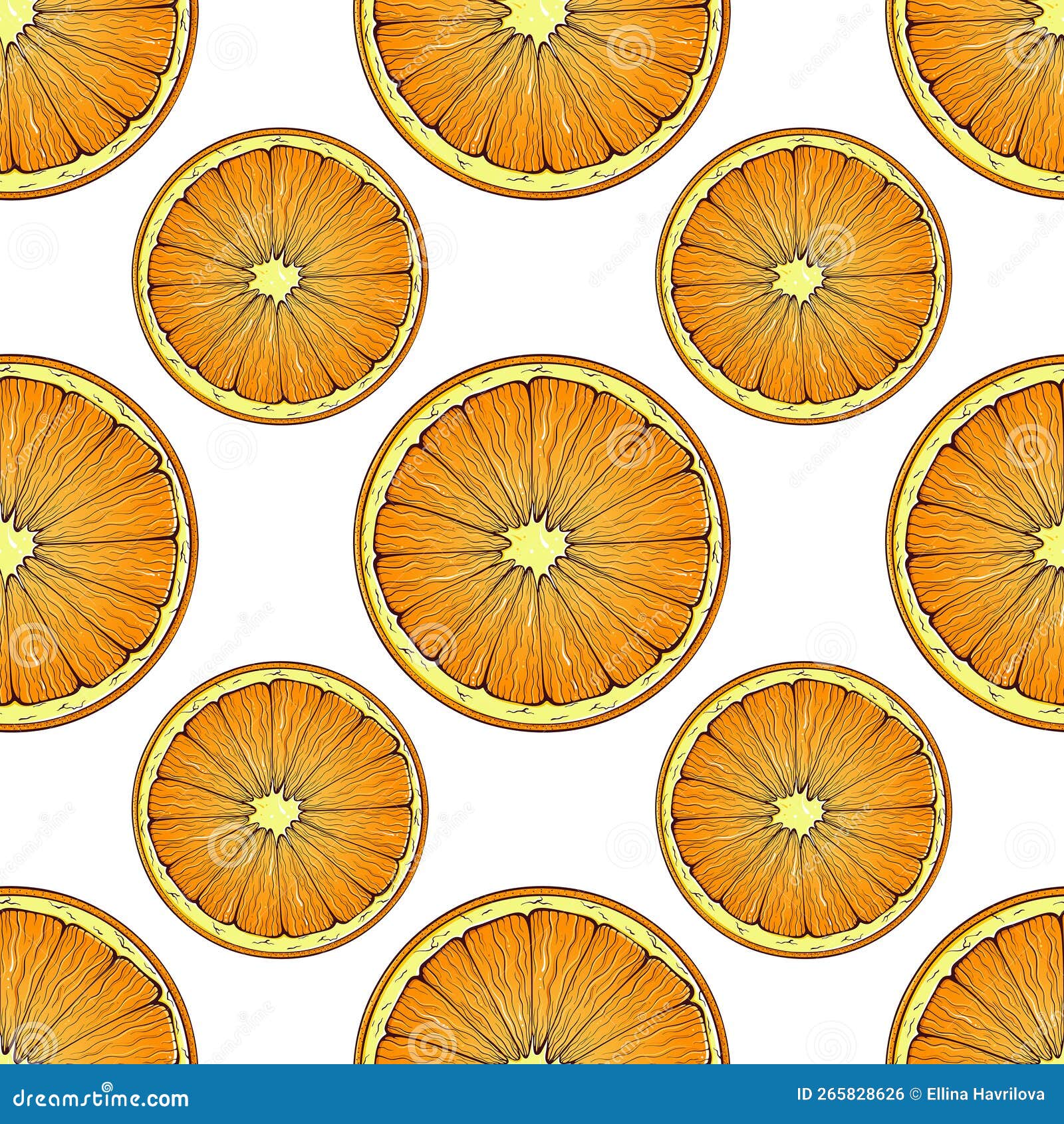 Orange Sliced Seamless Pattern Stock Vector - Illustration of fruit ...