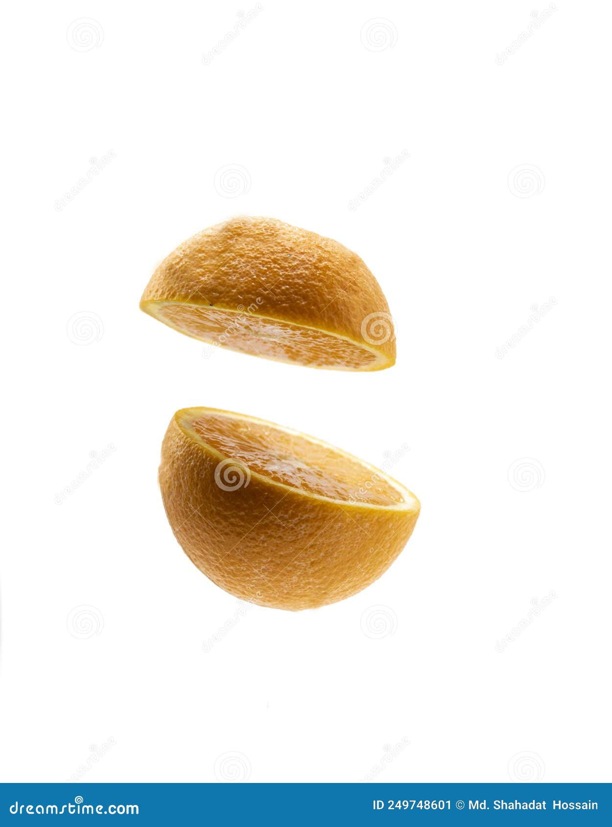 Orange Slices Flying Isolated on White Background with Clipping Path ...
