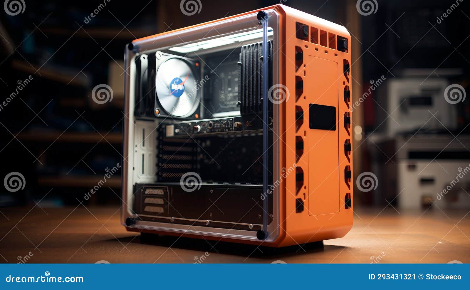 Nasa Themed Pc Case with Cosmic Precisionist Design Stock Illustration ...