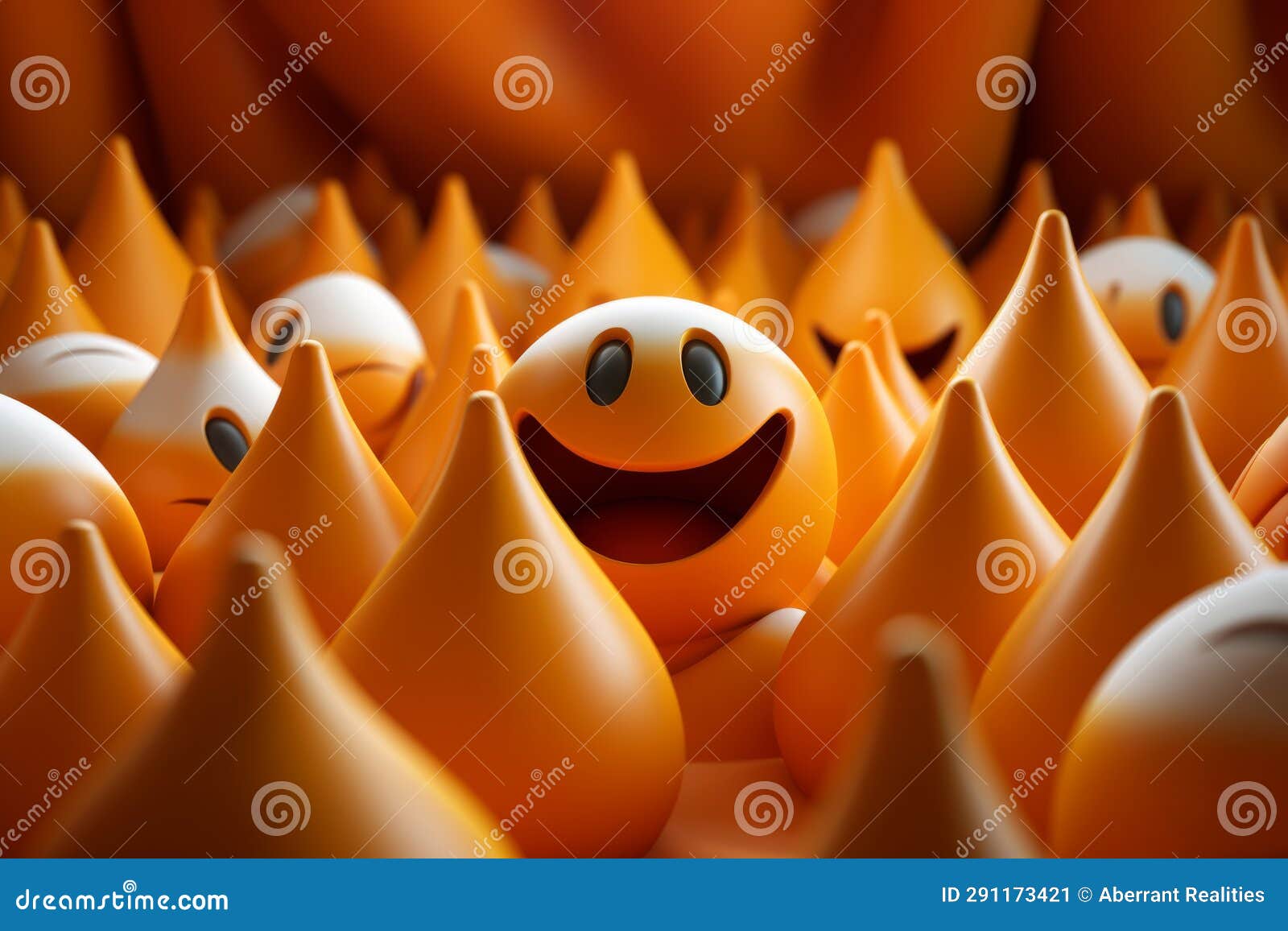 An Orange Smiley Face Surrounded by Orange Drops Stock Illustration ...
