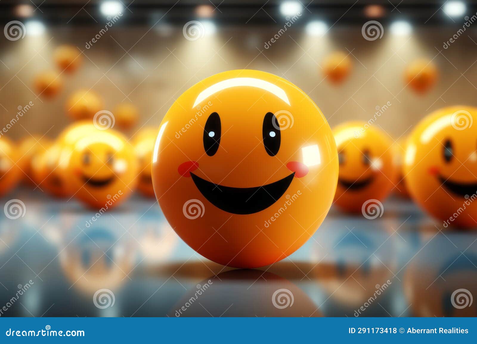 An Orange Smiley Face Surrounded by Many Other Smiley Faces Stock ...