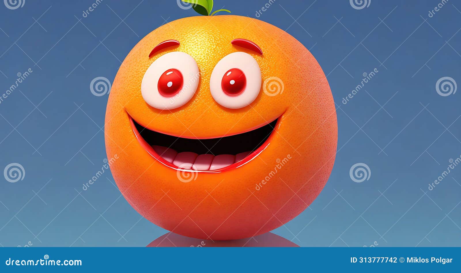 A Orange with a Smiling Face. Stock Illustration - Illustration of ...