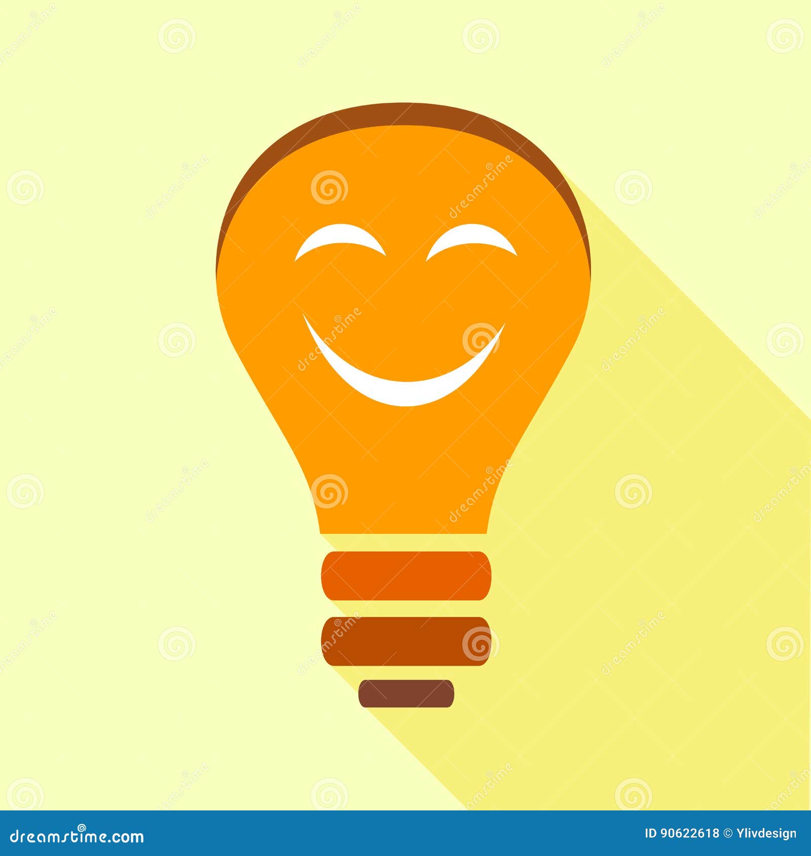Orange Smiling Light Bulb with Eyes Icon Stock Vector - Illustration of ...