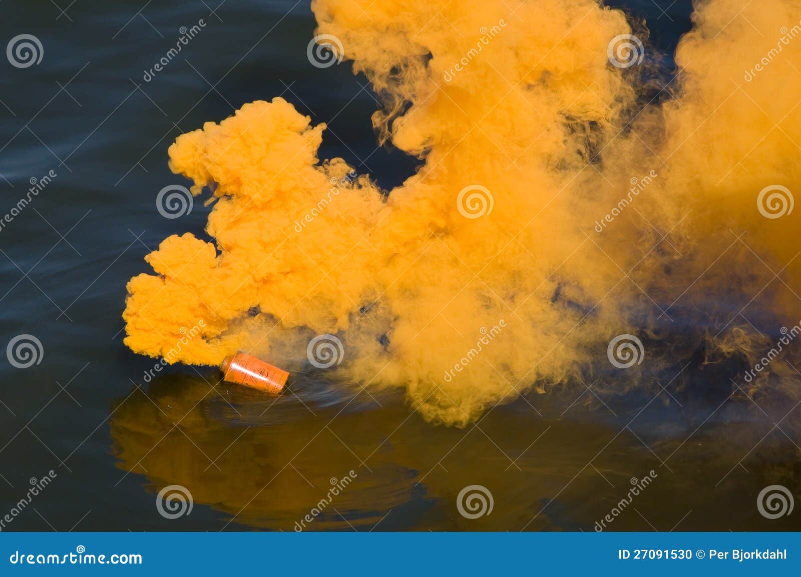 Orange smoke stock photo. Image of maritime, water, smoke - 27091530