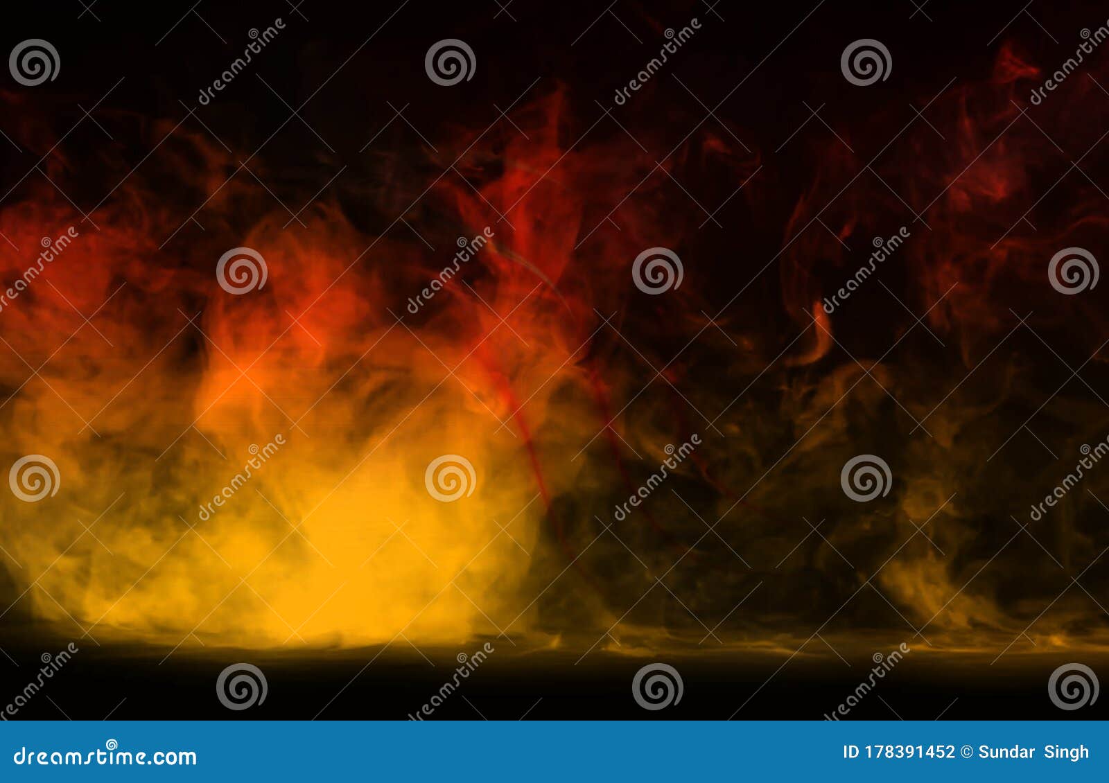 Orange Smoke with Black Background. Stock Illustration - Illustration ...