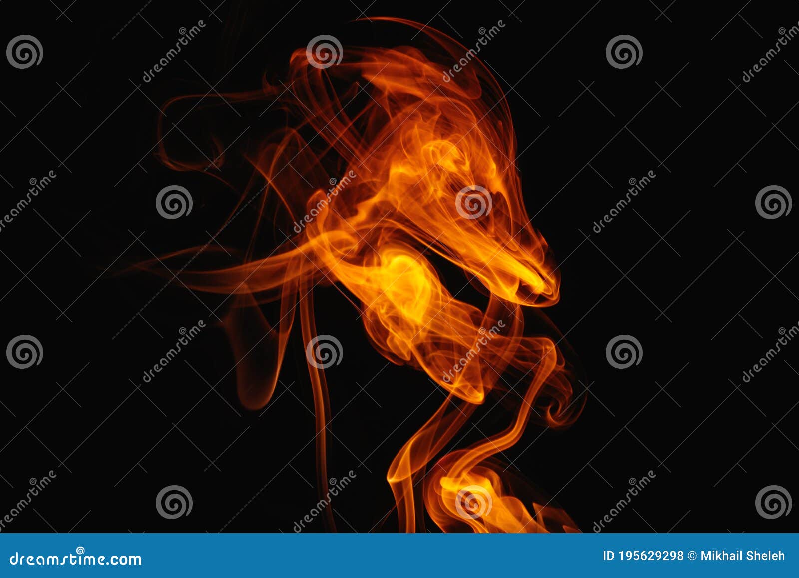 Orange Smoke on a Black Background. Colored Smoke Stock Photo - Image ...