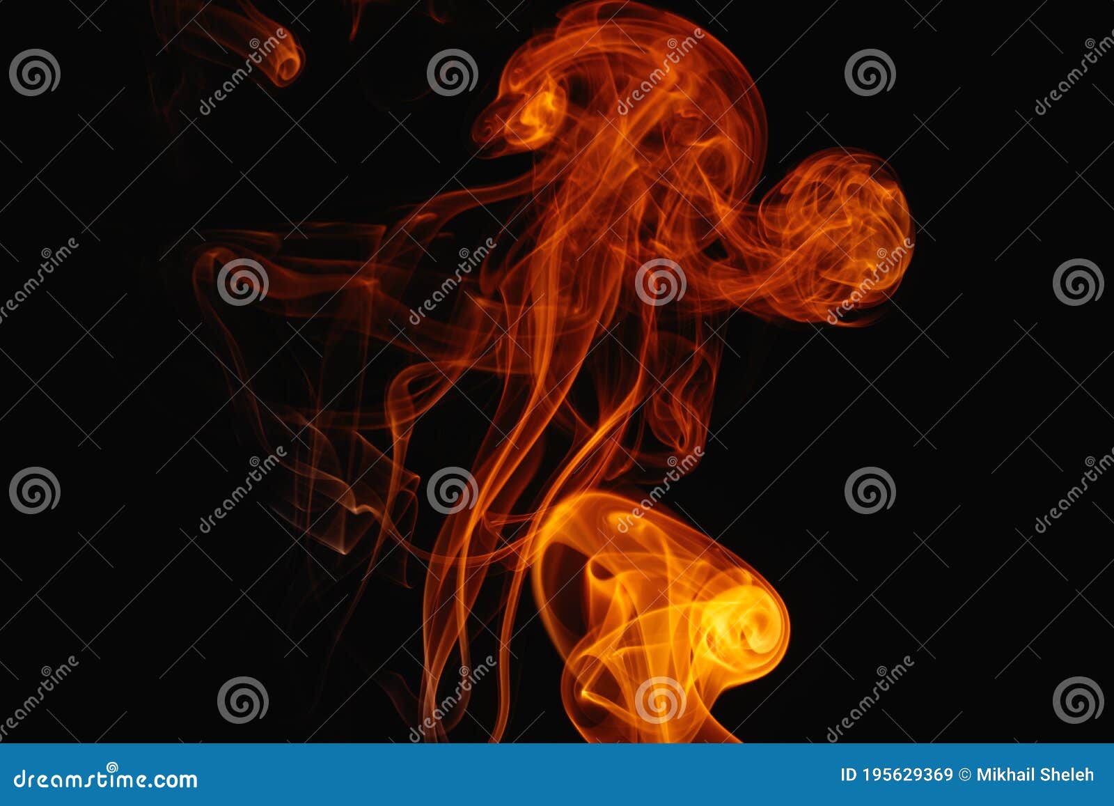 Orange Smoke on a Black Background. Colored Smoke Stock Image - Image ...