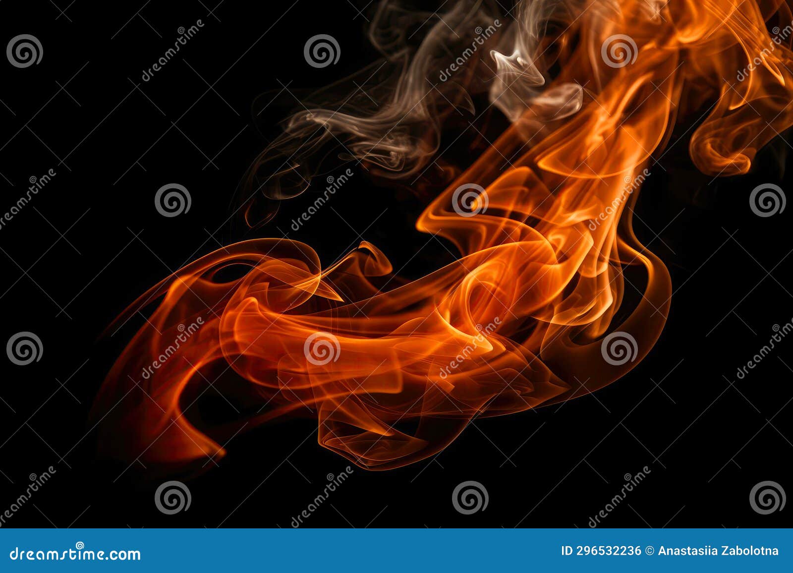 Orange Smoke on Black Background. Generative AI Stock Illustration ...
