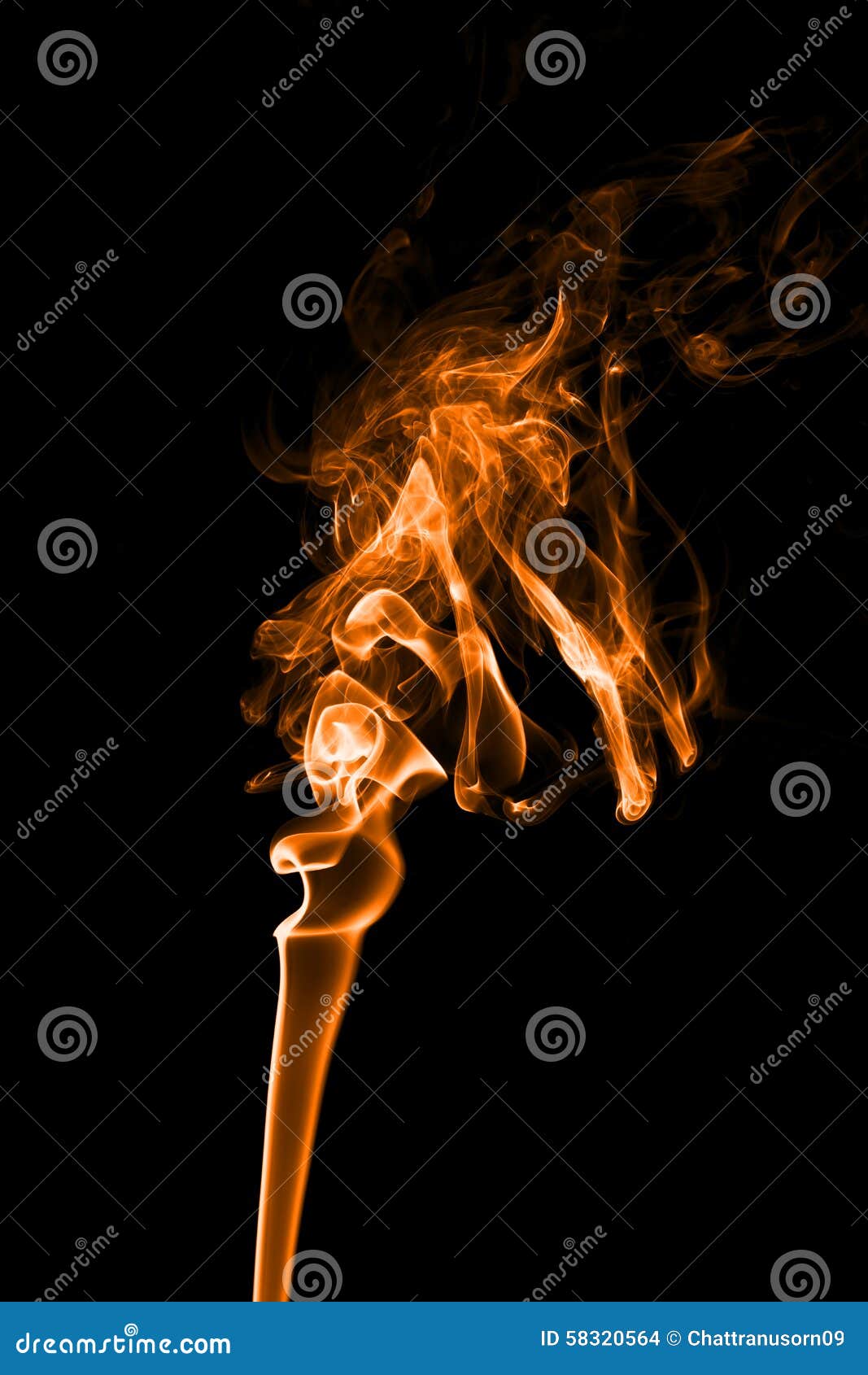 Orange Smoke on a Black Background. Stock Photo - Image of concept ...