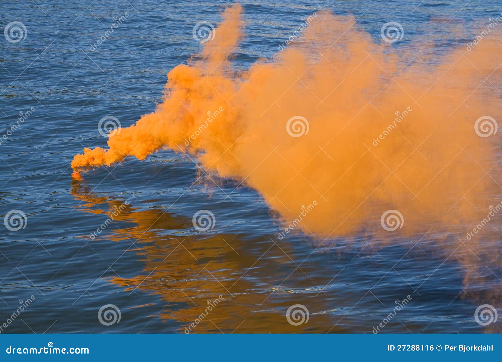 Orange smoke on water stock photo. Image of color, smoke - 27288116