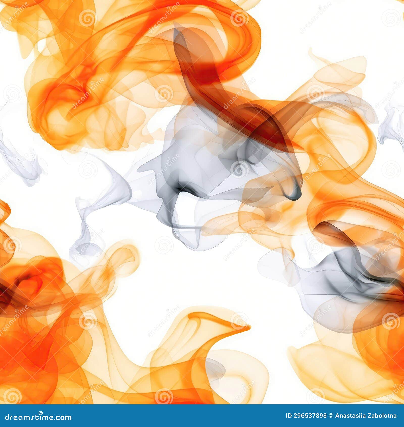 Orange Smoke on White Background . Seamless Background. Generative AI ...