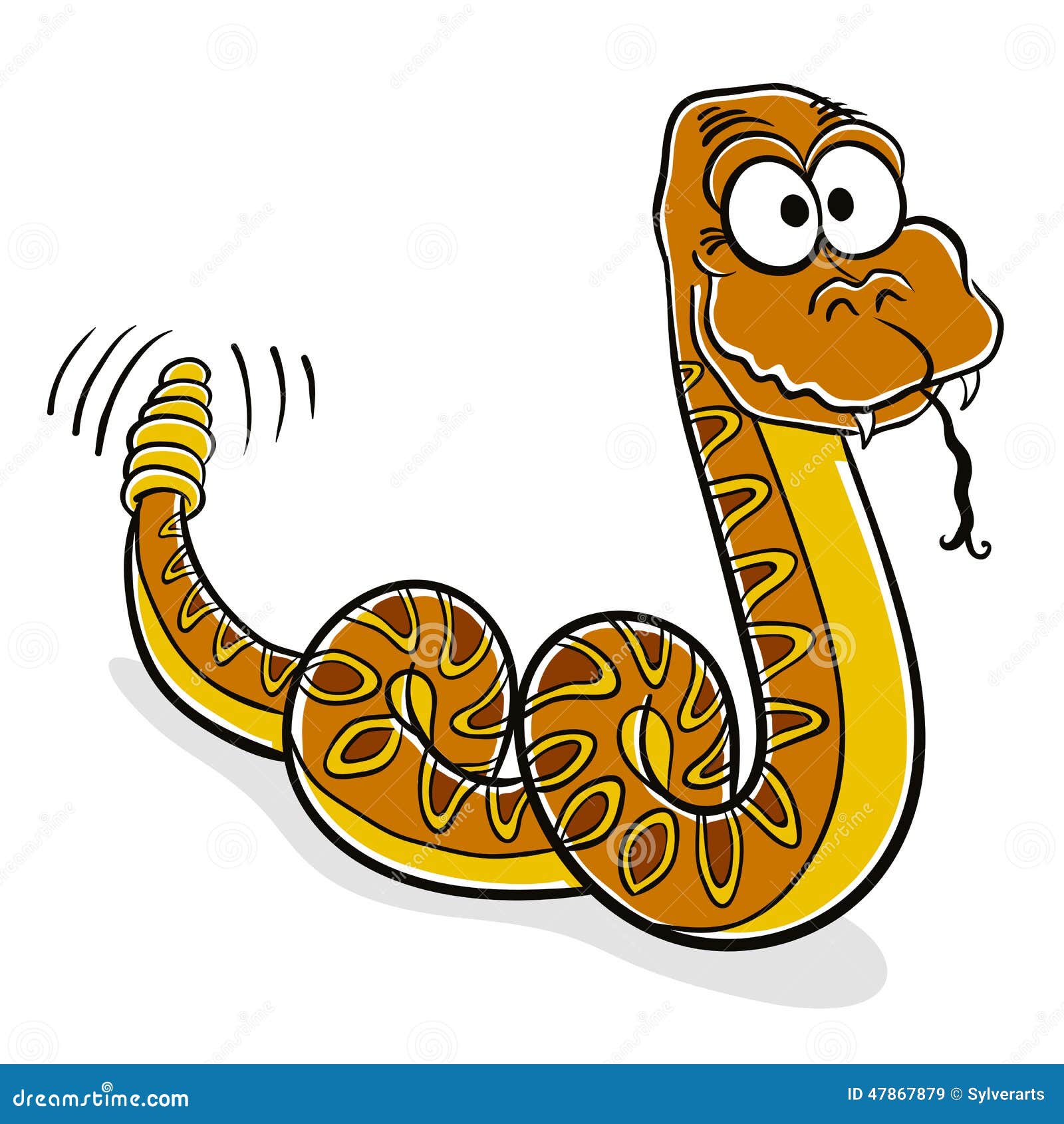 Orange snake cartoon. stock vector. Illustration of looking - 47867879