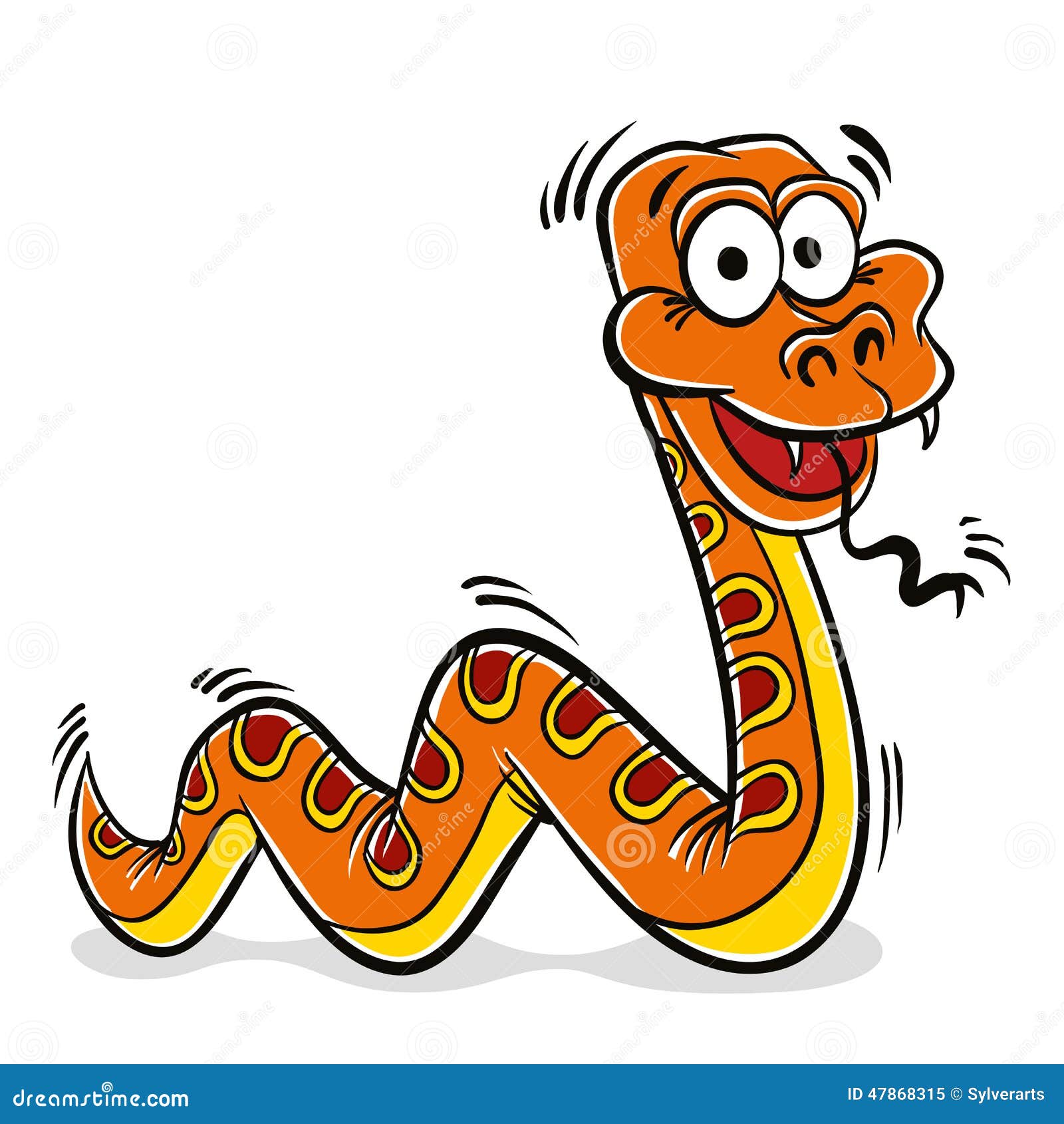 Orange snake cartoon. stock vector. Illustration of attractive - 47868315