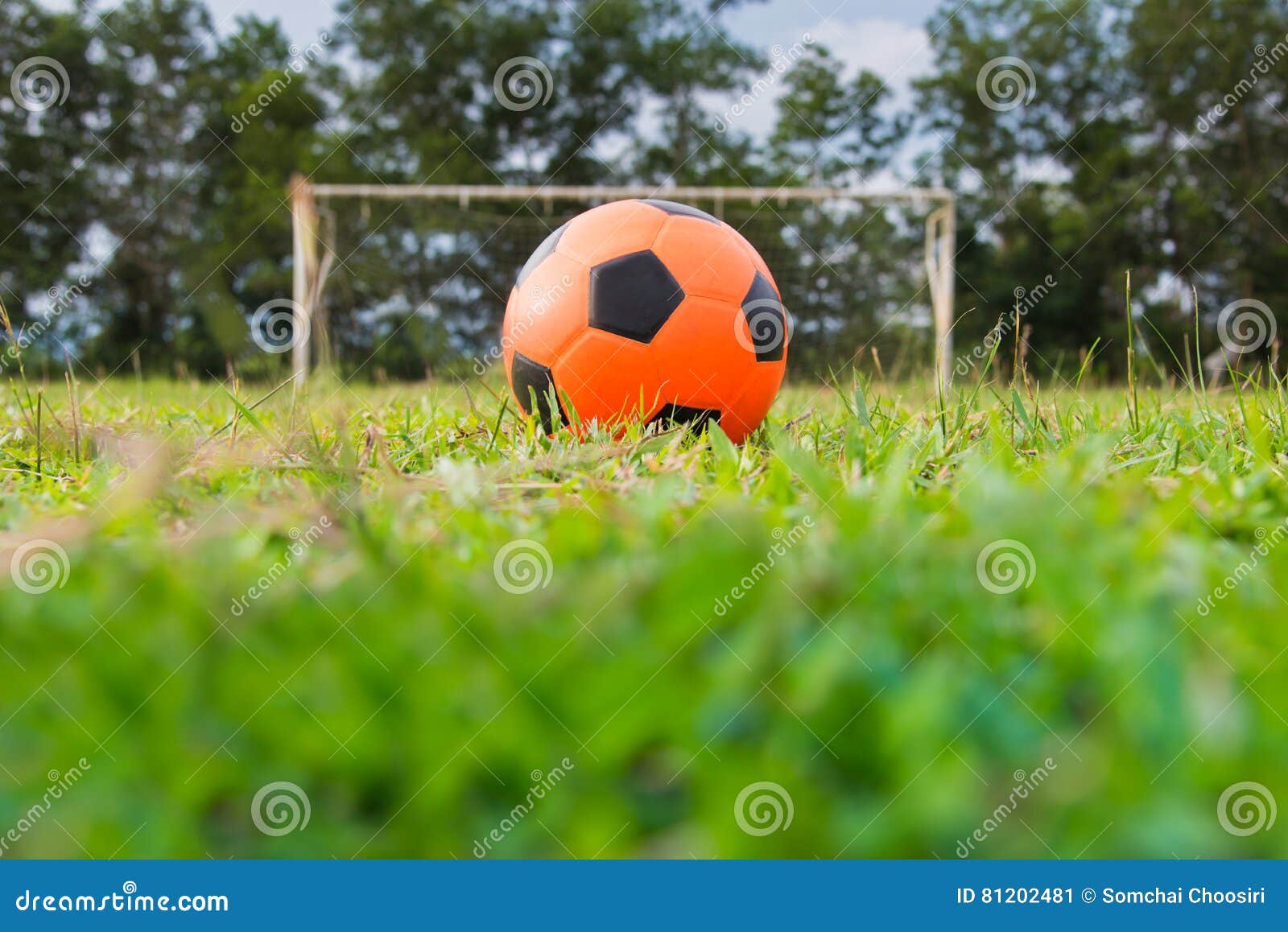 Orange soccer ball stock image. Image of playground, background - 81202481