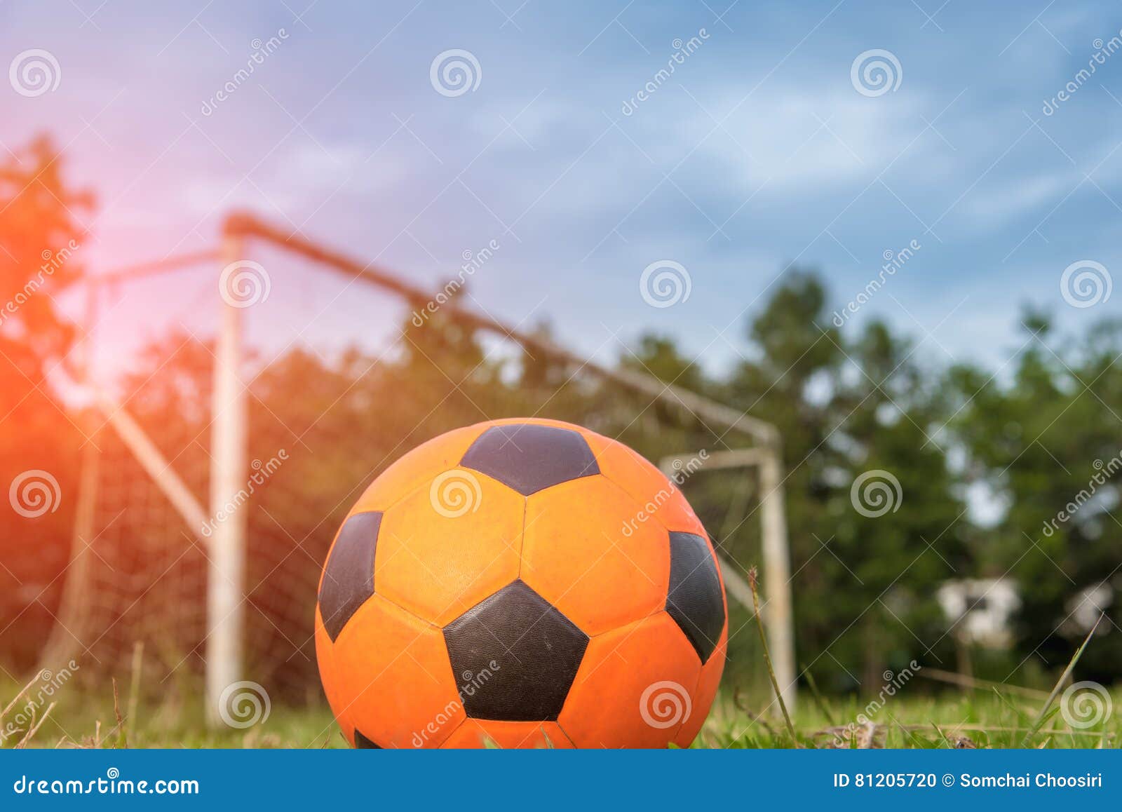 Orange soccer ball stock photo. Image of activity, black - 81205720