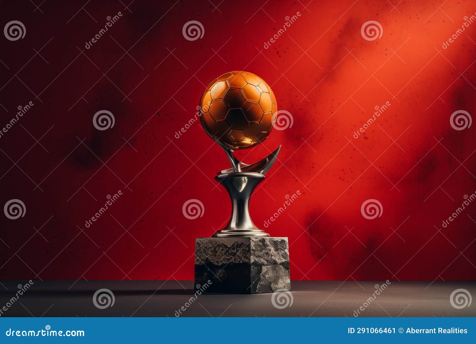 An Orange Soccer Ball Sits on Top of a Trophy Stock Illustration ...