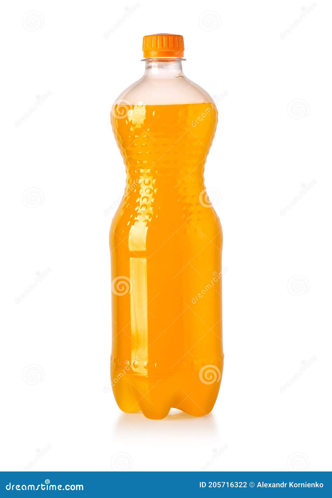 Orange Soda Pop or Soft Drink in Plastic Bottle Isolated on White Stock ...