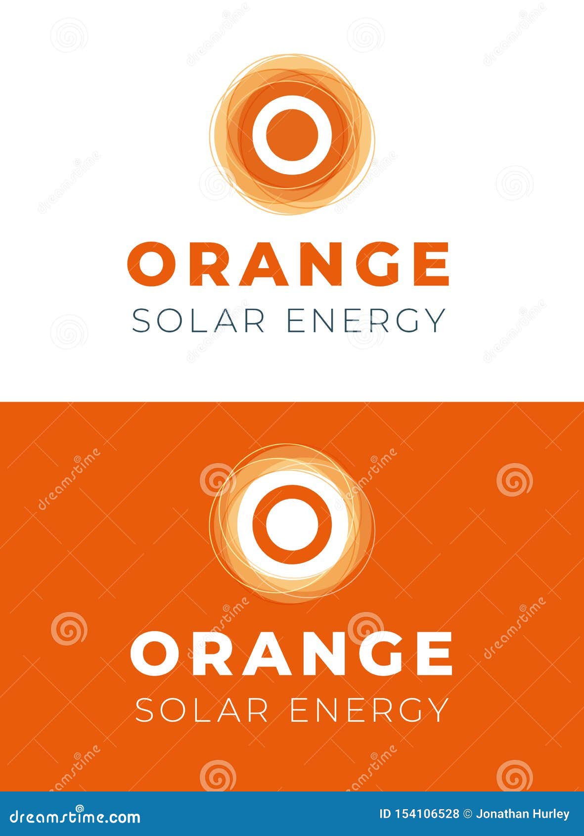 Orange Solar Energy Company Logo Template Stock Vector - Illustration ...