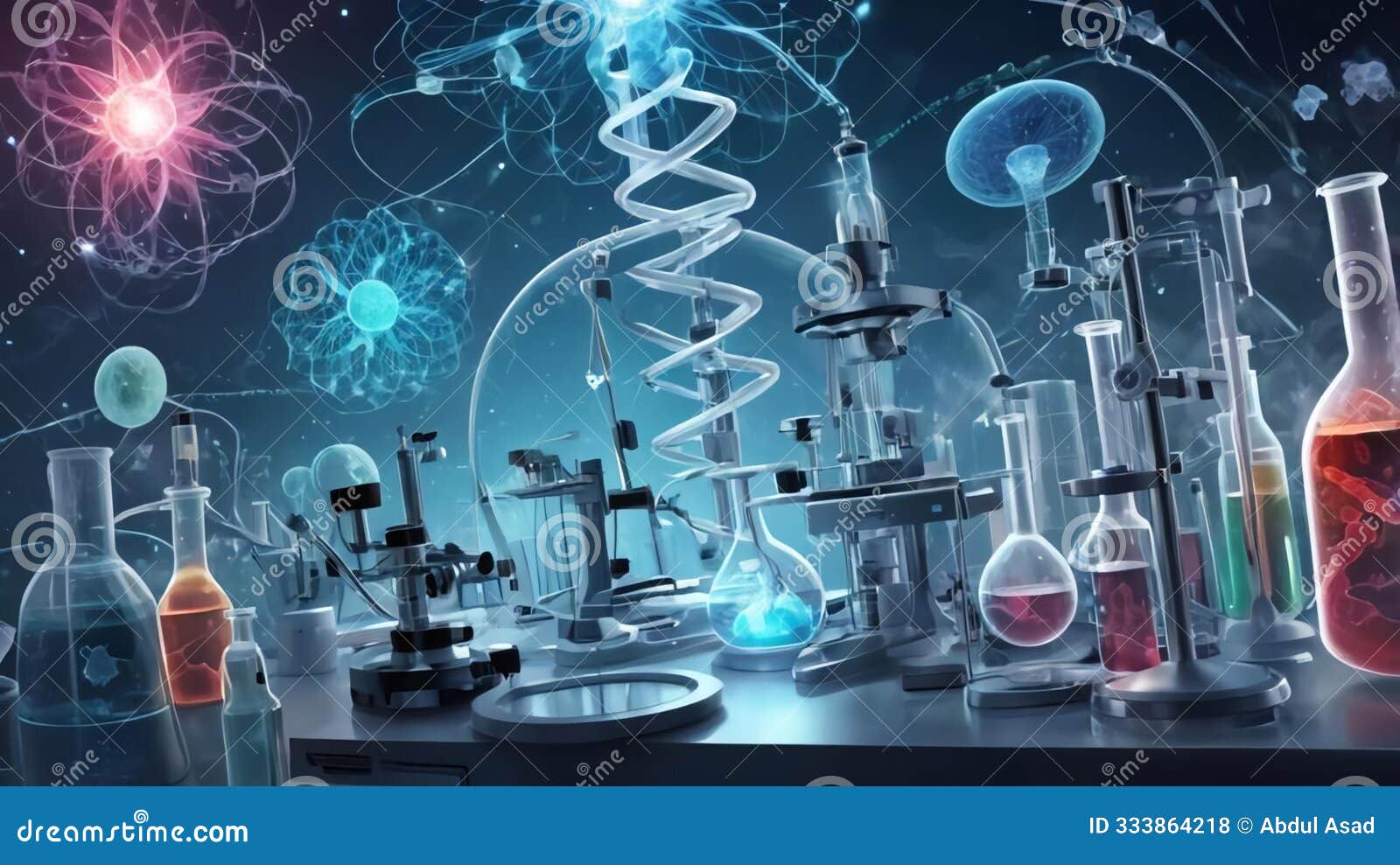 Orange Solution in Science Glass Flask in Blue Chemistry School ...