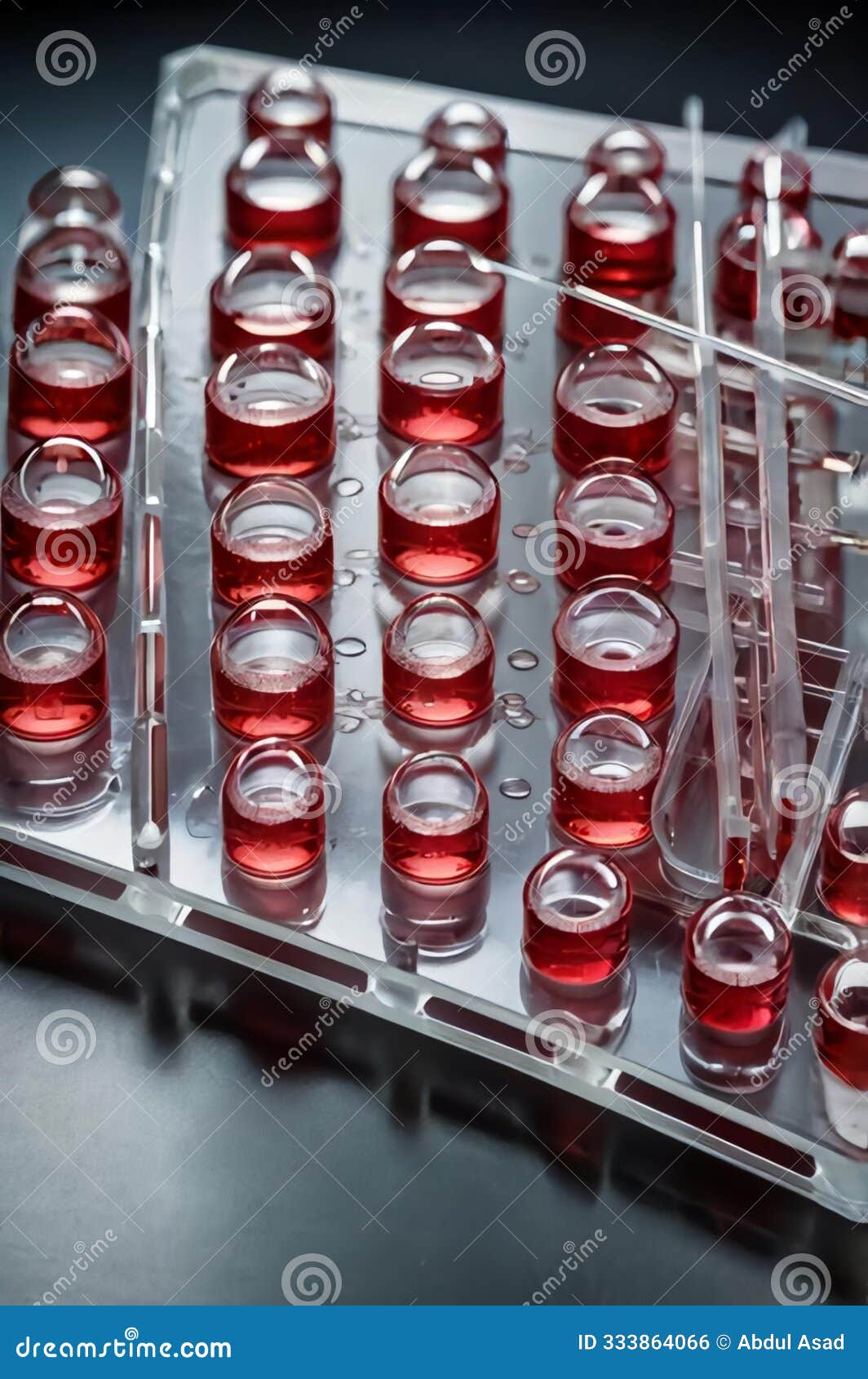 Orange Solution in Science Glass Flask in Blue Chemistry School ...