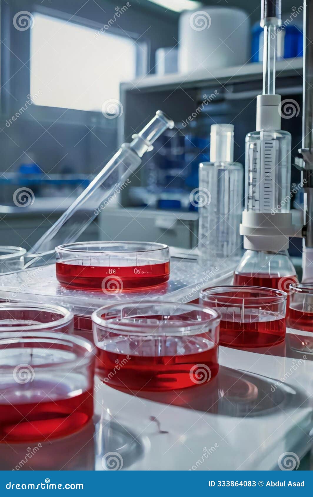 Orange Solution in Science Glass Flask in Blue Chemistry School ...