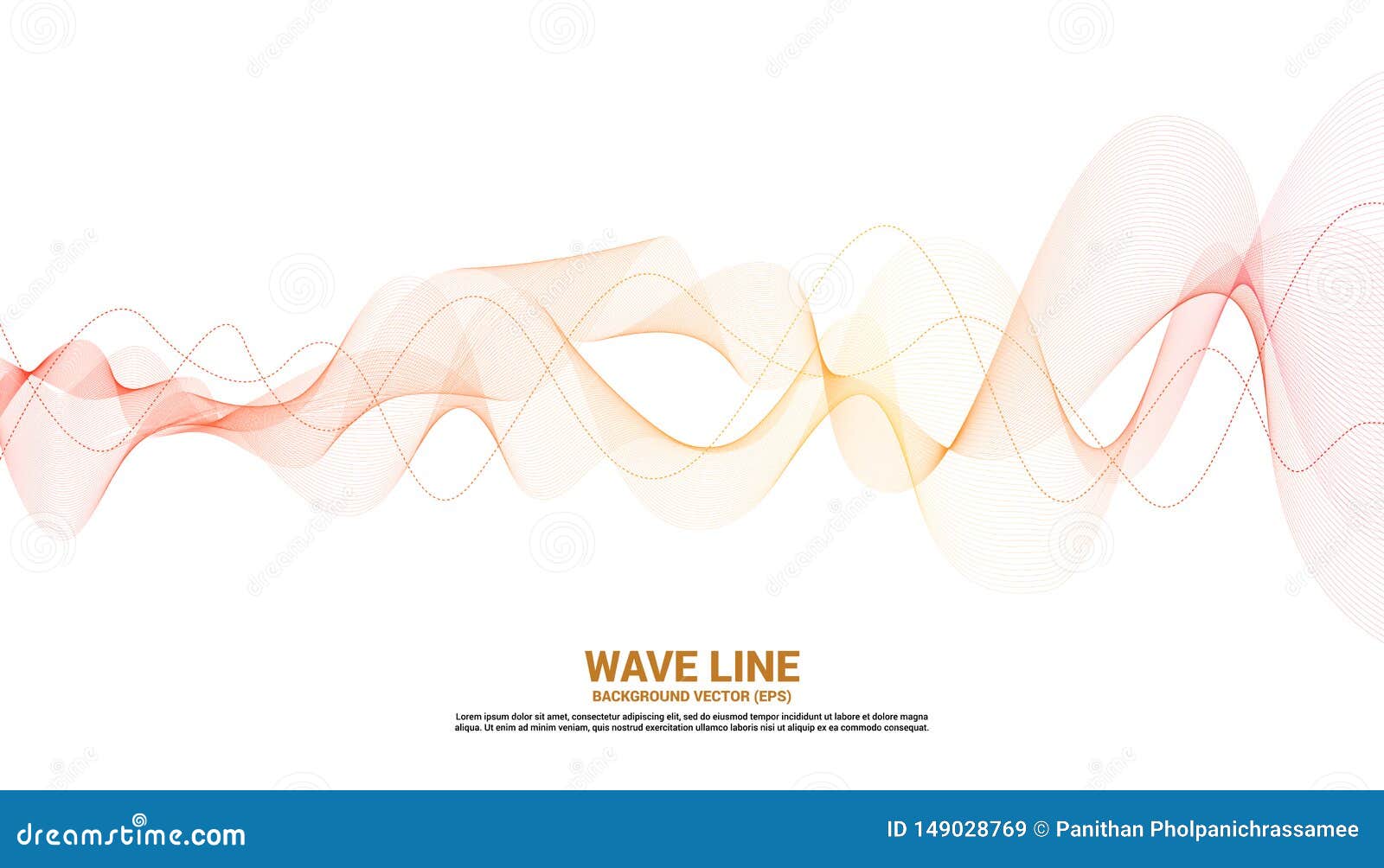 Orange Sound Wave Line Curve on White Background. Stock Illustration ...