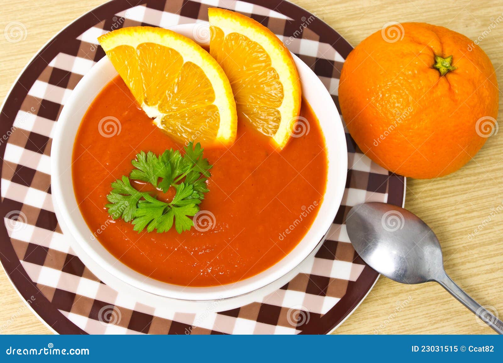 Orange soup stock image. Image of cream, fruit, lunch - 23031515