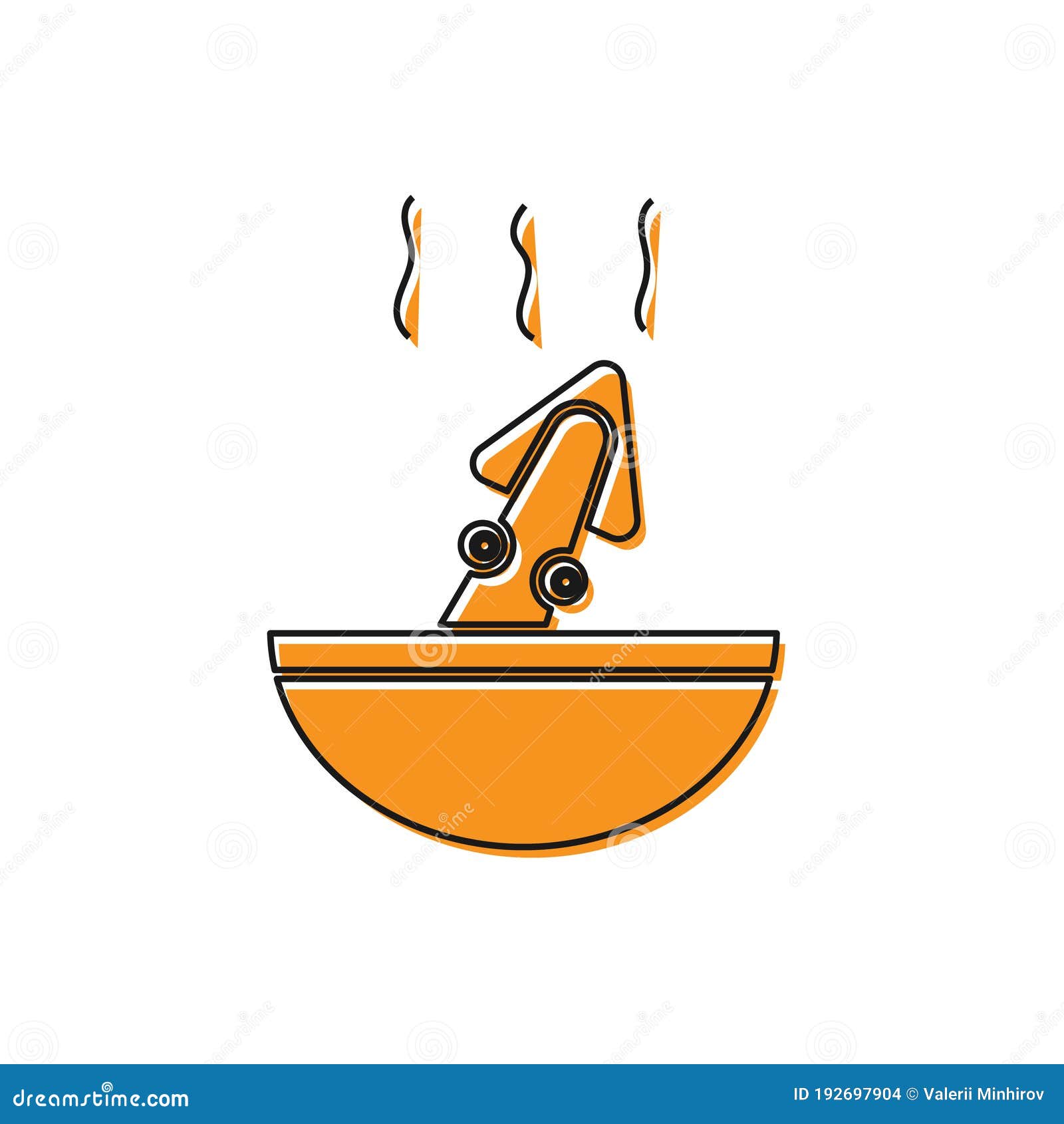 Orange Soup with Octopus Icon Isolated on White Background. Vector ...