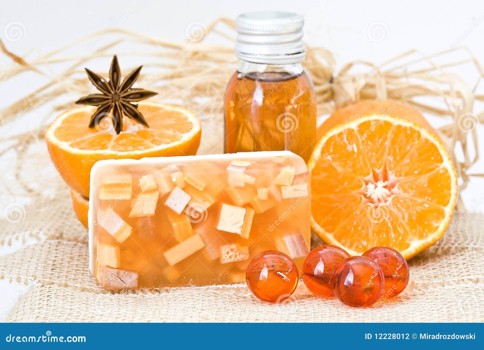 Orange spa products stock photo. Image of aroma, essential - 12228012