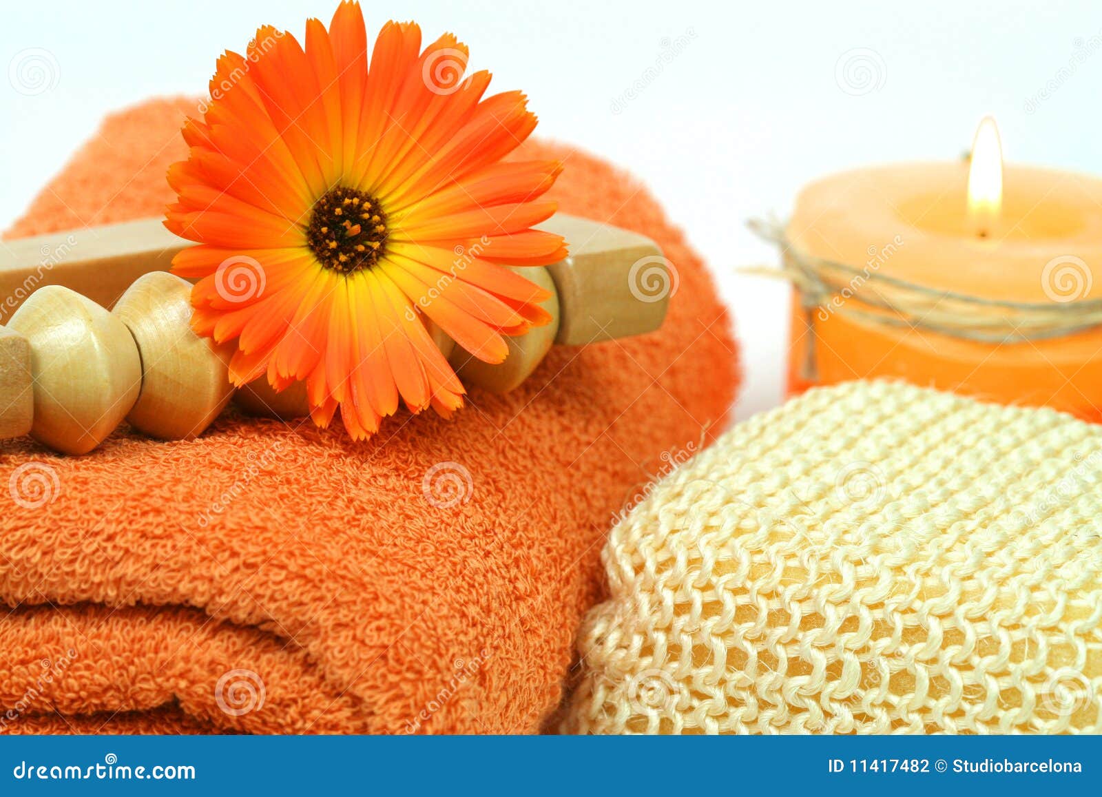 Orange spa tools stock photo. Image of resort, bath, marigold - 11417482