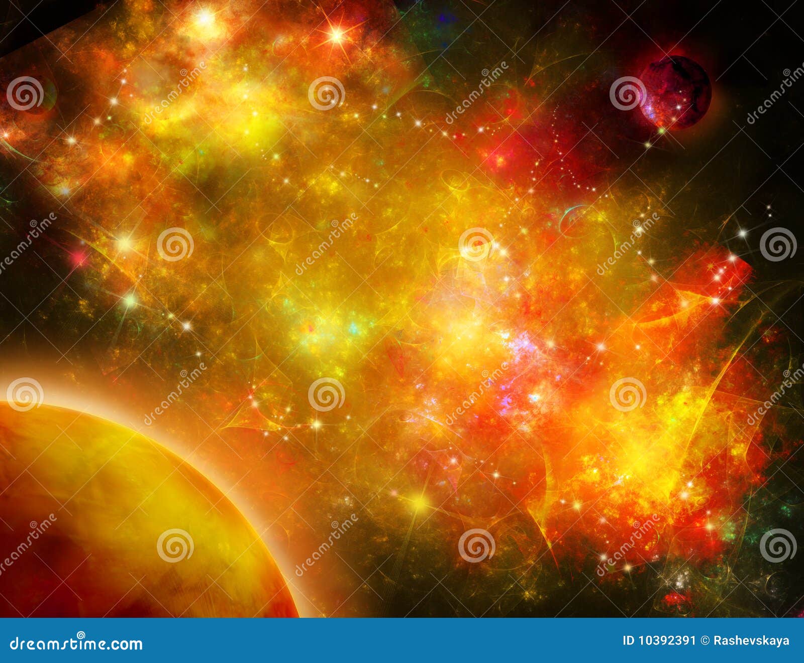 Orange space stock illustration. Illustration of fiction - 10392391