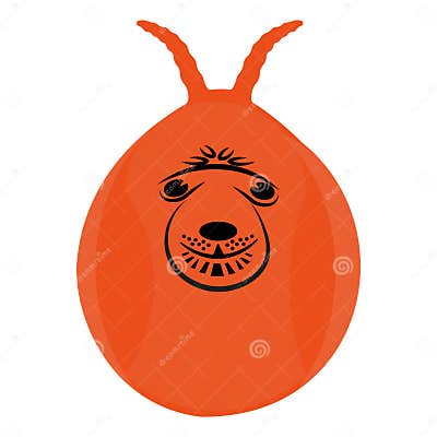 Orange Space Hopper Toy Vector Illustration Stock Vector - Illustration ...