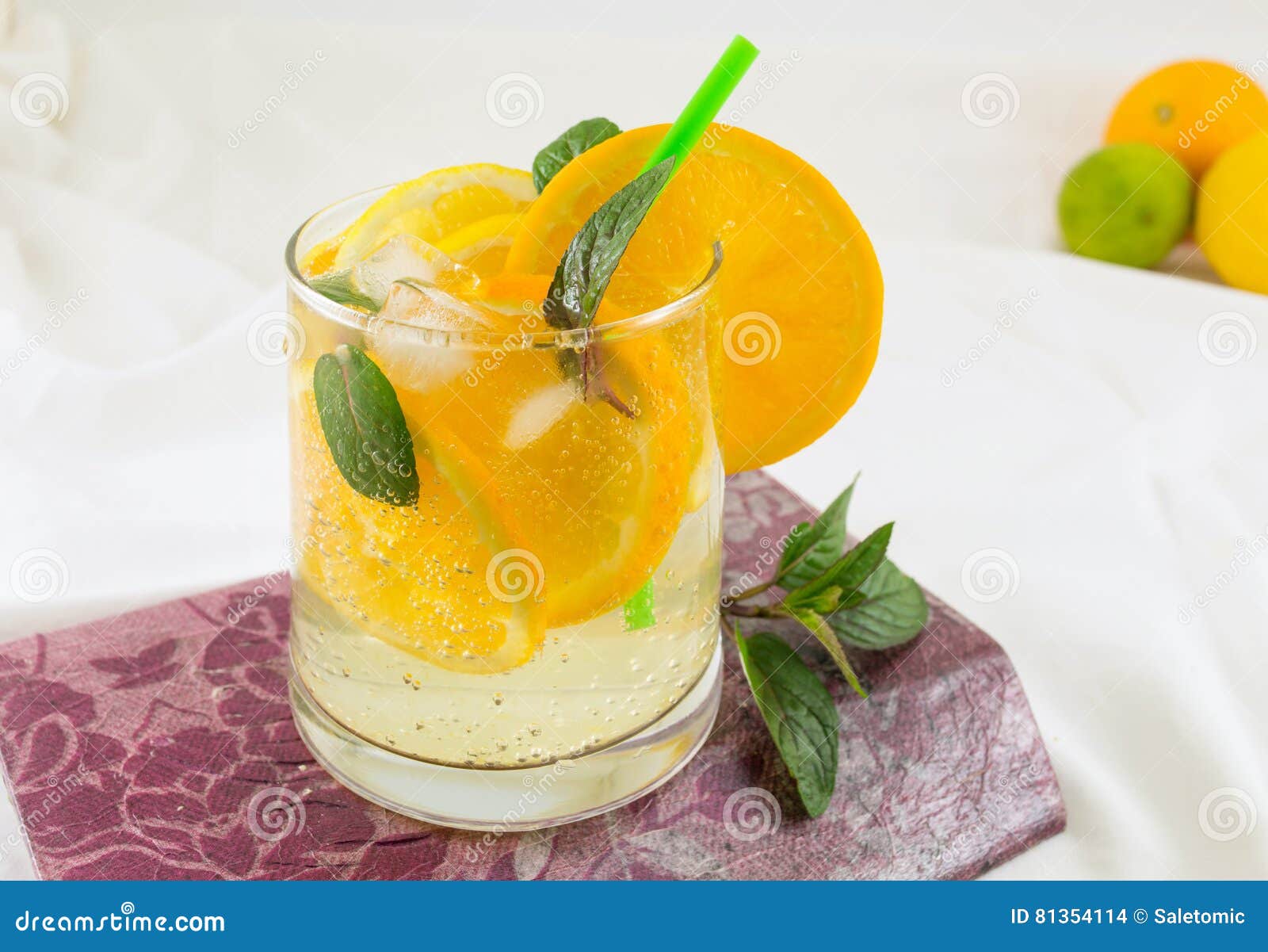 Orange and Sparkling Water Drink Stock Photo - Image of fresh ...
