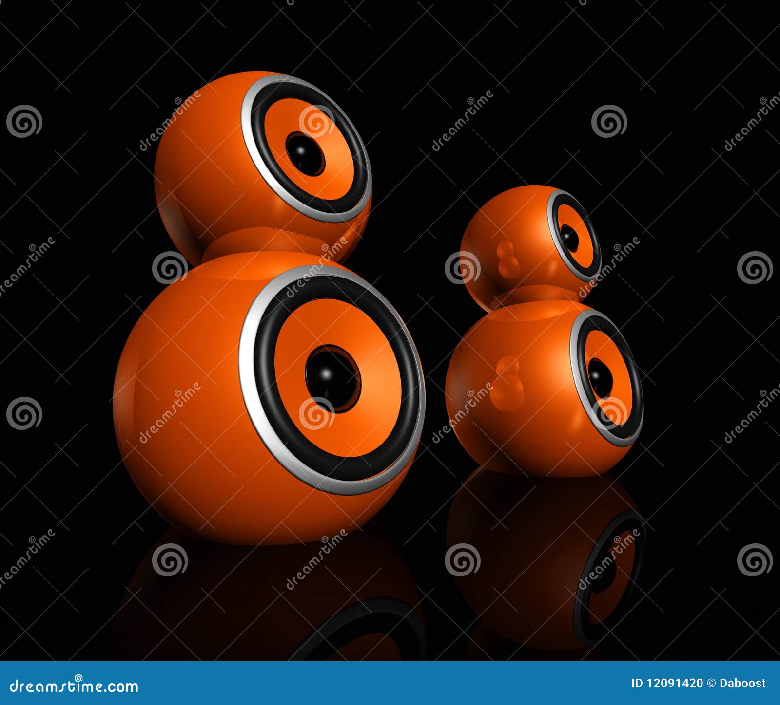 Orange speaker balls stock illustration. Illustration of three - 12091420